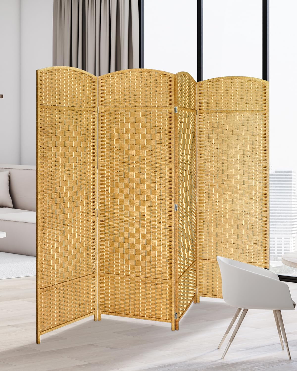 JOSTYLE Room Divider 4 Panel Room Partition, Folding Privacy Room ...