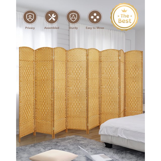 JOSTYLE 6ft Tall Extra Wide Privacy Screen, Folding Room Divider with ...