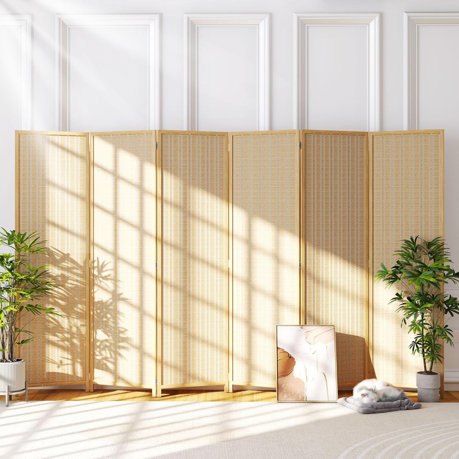 JOSTYLE Room Divider Folding Privacy Screen, 6 Panel Room Divider ...