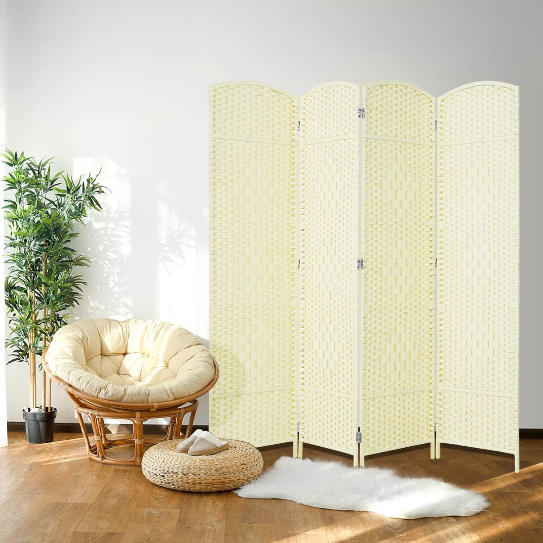 JOSTYLE Room Divider Wall 4 Panel 6FT Room Divider Panel, Privacy ...