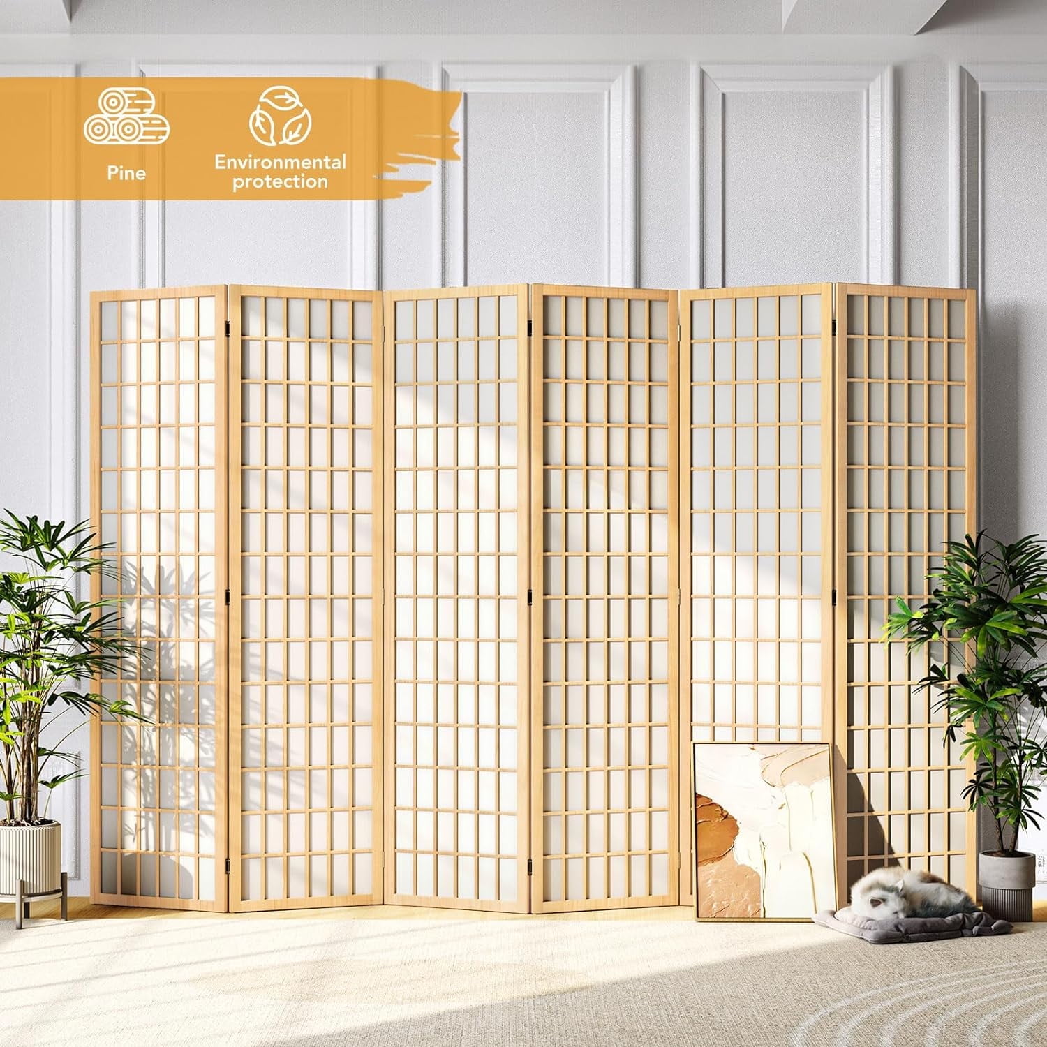 JOSTYLE Room Divider Wall Shoji Screen, 6 Panel Nepal | Ubuy