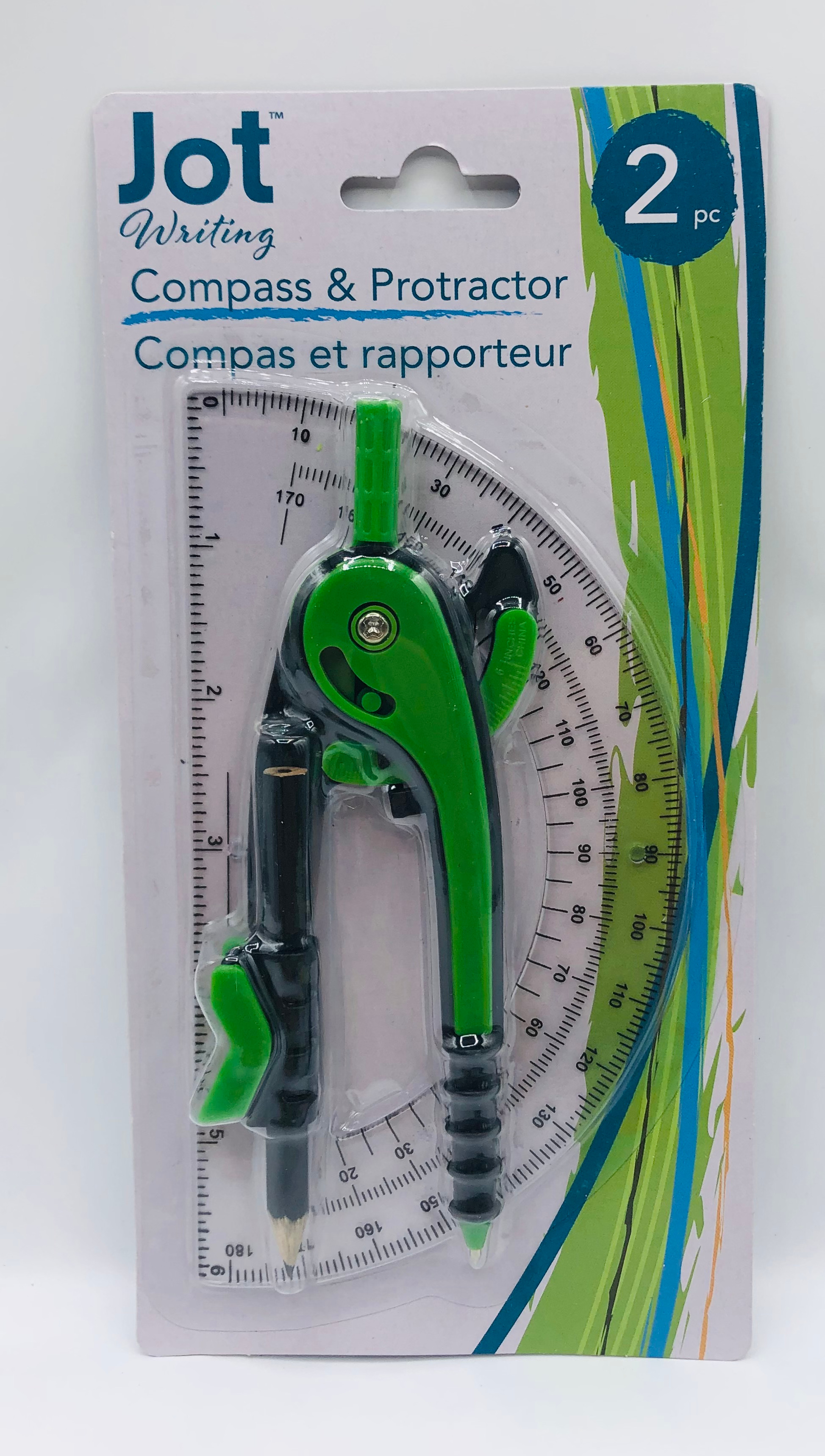 JOT Compass & Protactor Green - Walmart.com