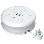 Poweradd 3-Outlet Surge Protector, 3 USB Ports, 1250W with 5ft Heavy ...