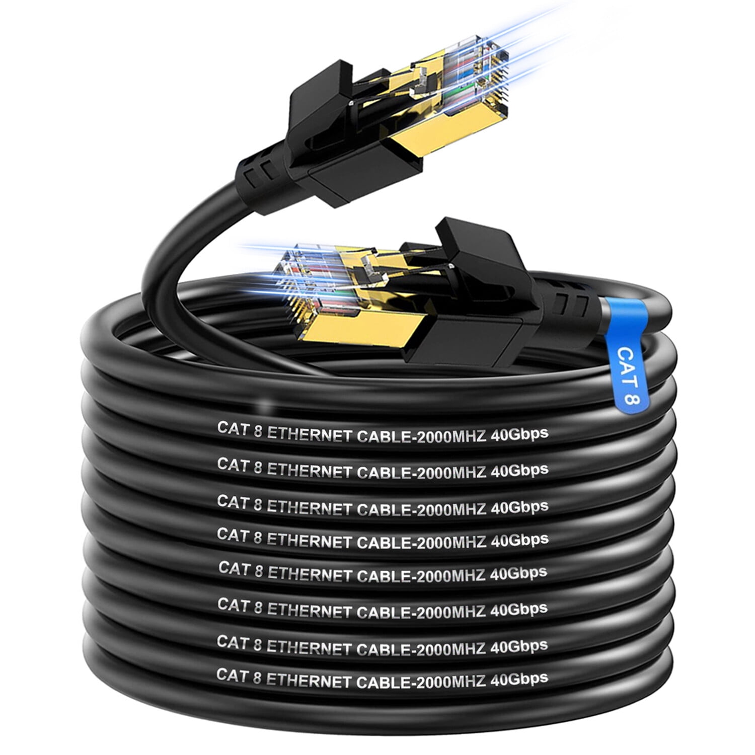 JOUALY Cat8 Ethernet Cable 100FT,High Speed Heavy Duty 26AWG Cat8 LAN ...