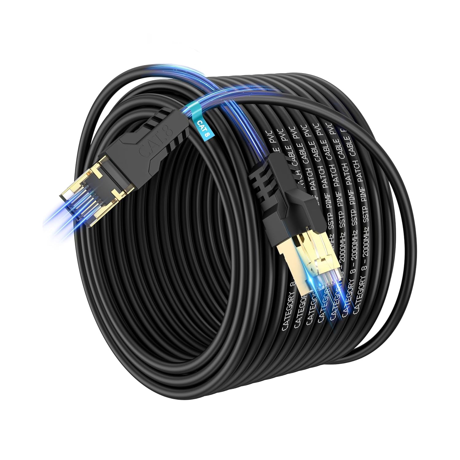 JOUALY Cat8 Ethernet Cable 200FT,High Speed Heavy Duty 26AWG Cat8 LAN ...