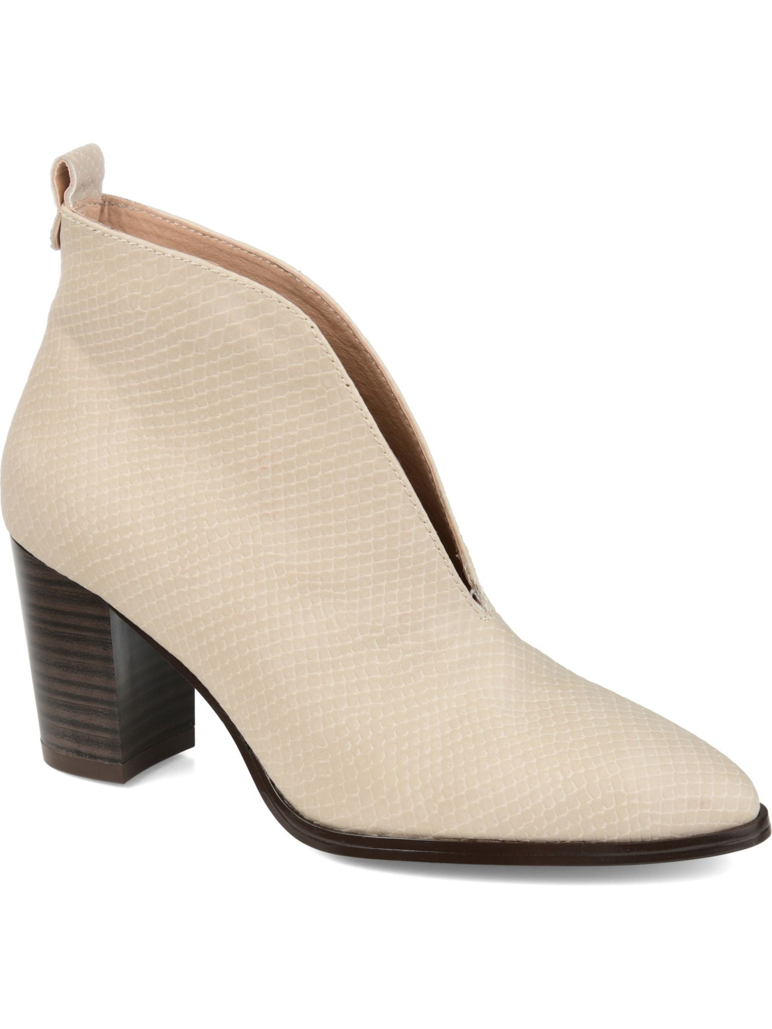 JOURNEE COLLECTION Womens Beige Textured Deep V Center Cut Cushioned ...