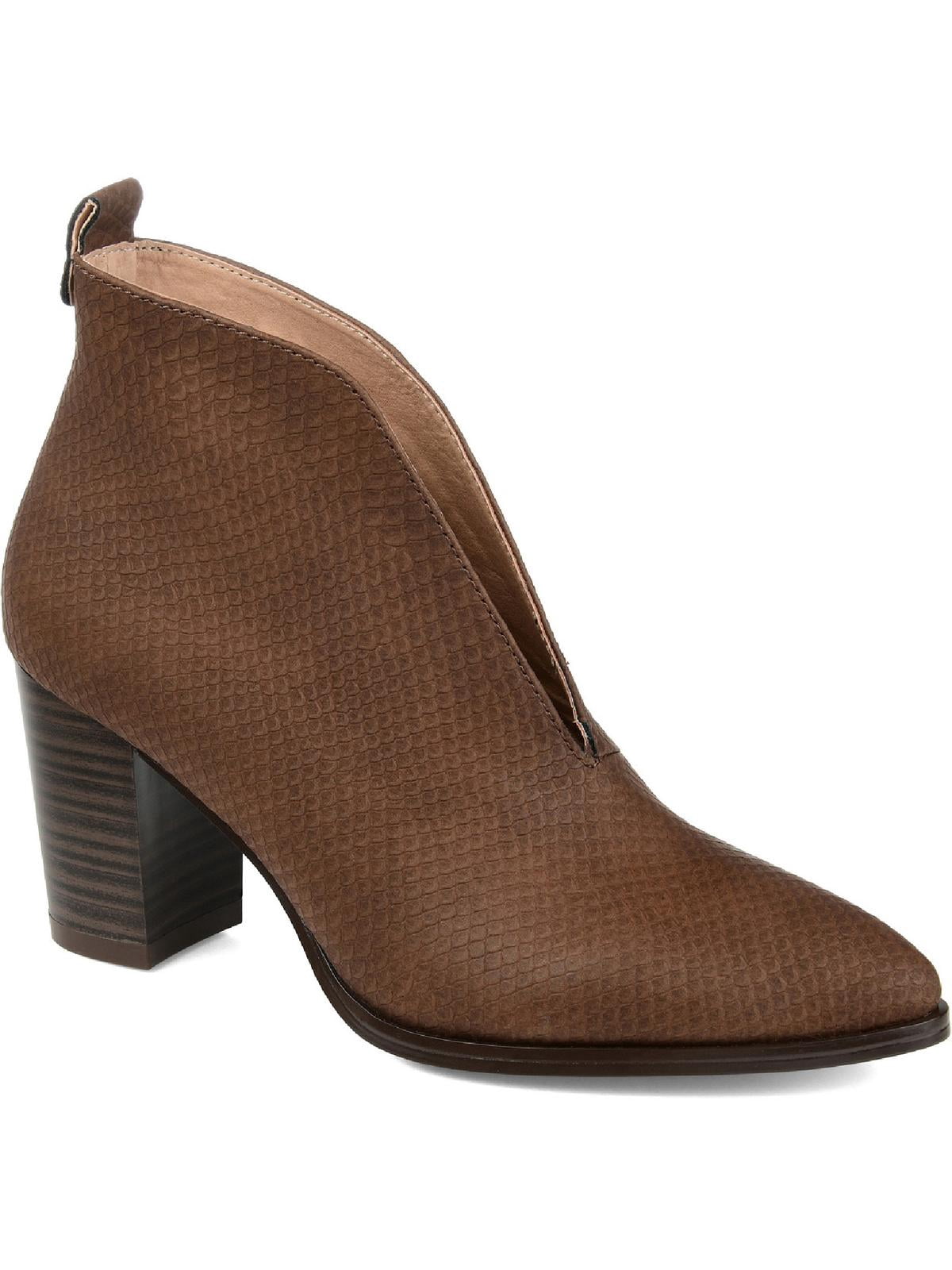 JOURNEE COLLECTION Womens Brown Scales V-Cutout Pull Tab Padded Comfort ...