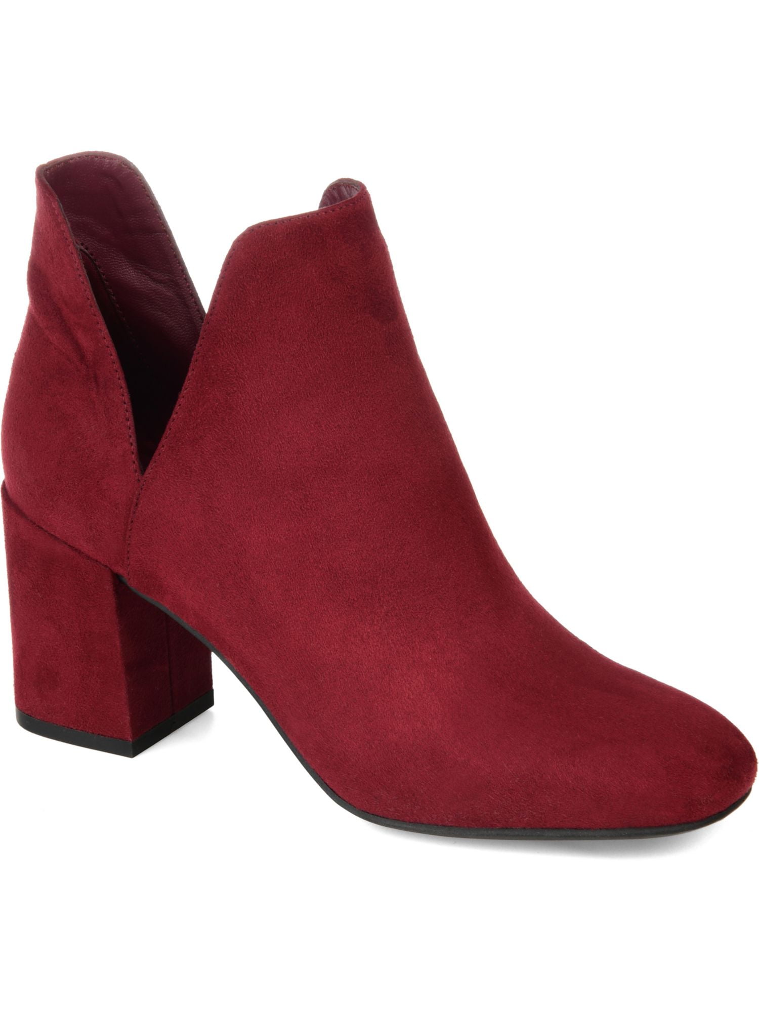 JOURNEE COLLECTION Womens Burgundy V Cutouts Traction Sole Comfort ...