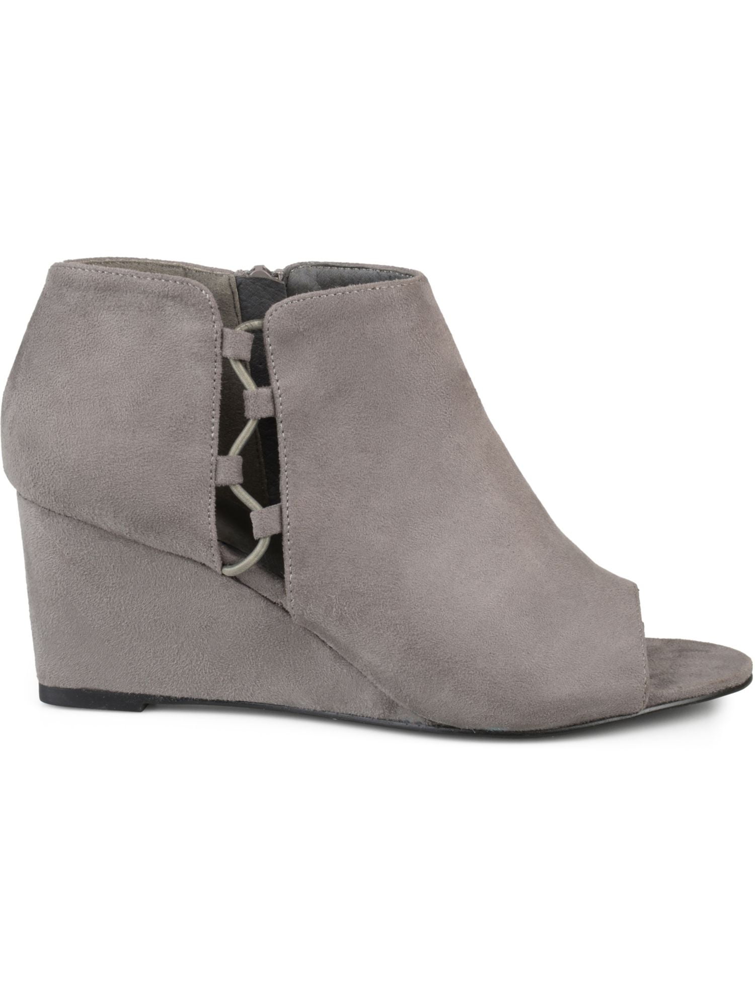 JOURNEE COLLECTION Womens Gray Open Toe Cutout Detail Cushioned Falon ...
