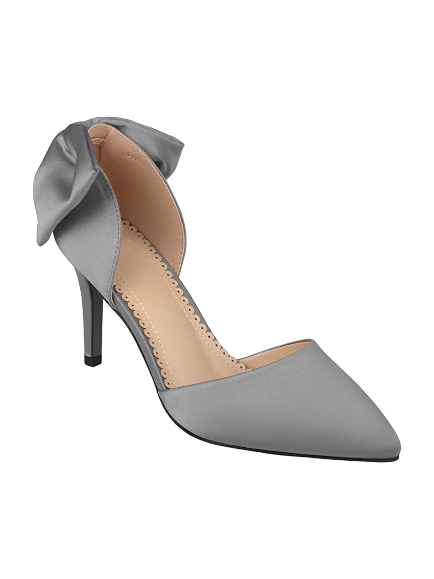 JOURNEE COLLECTION Womens Gray Scalloped Footbed Bow Accent Padded ...