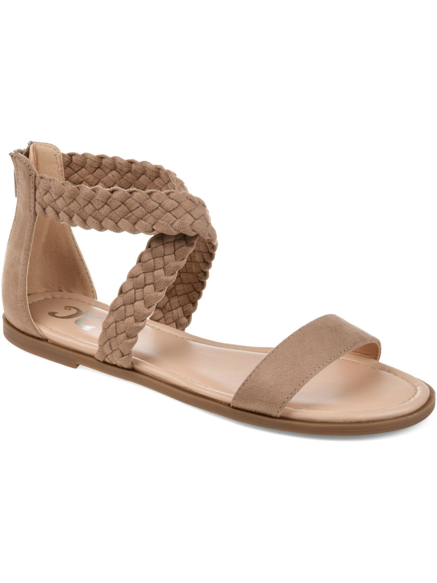 JOURNEE COLLECTION Womens Grey Beige Crisscross Straps Gladiator Design ...