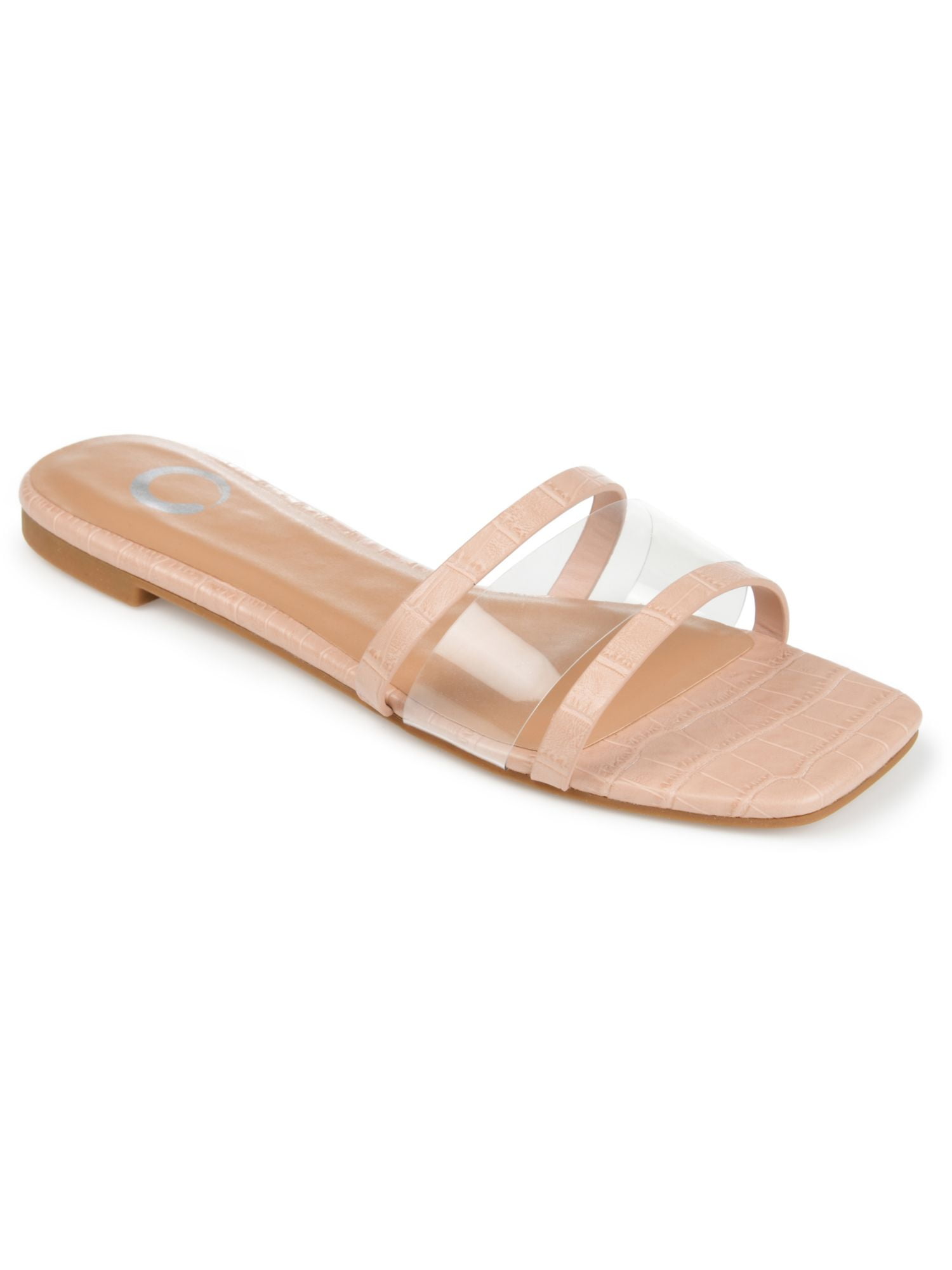 JOURNEE COLLECTION Womens Pink Crocodile Padded Ramira Square Toe Slip ...