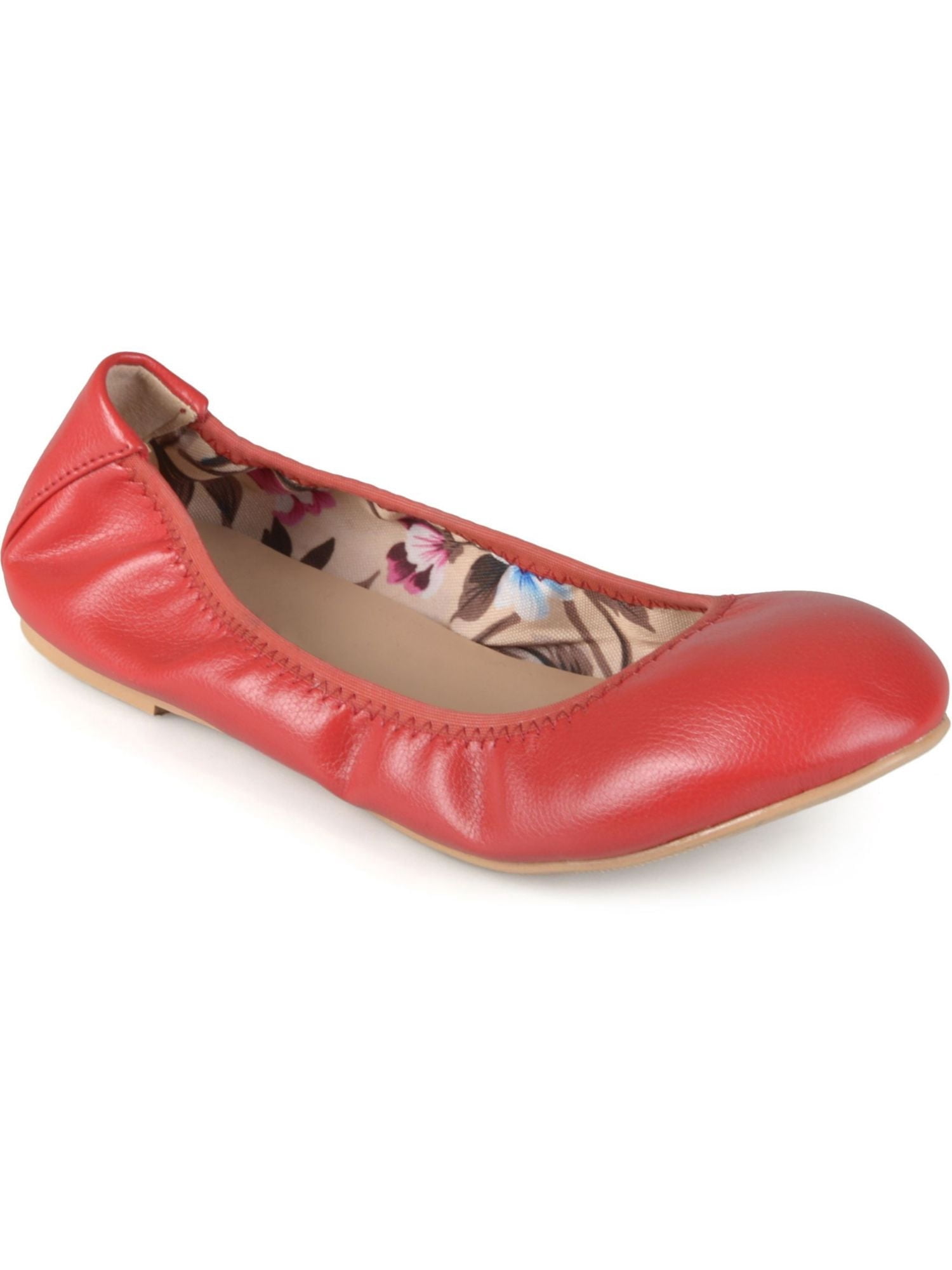 JOURNEE COLLECTION Womens Red Padded Leta Round Toe Slip On Flats Shoes ...