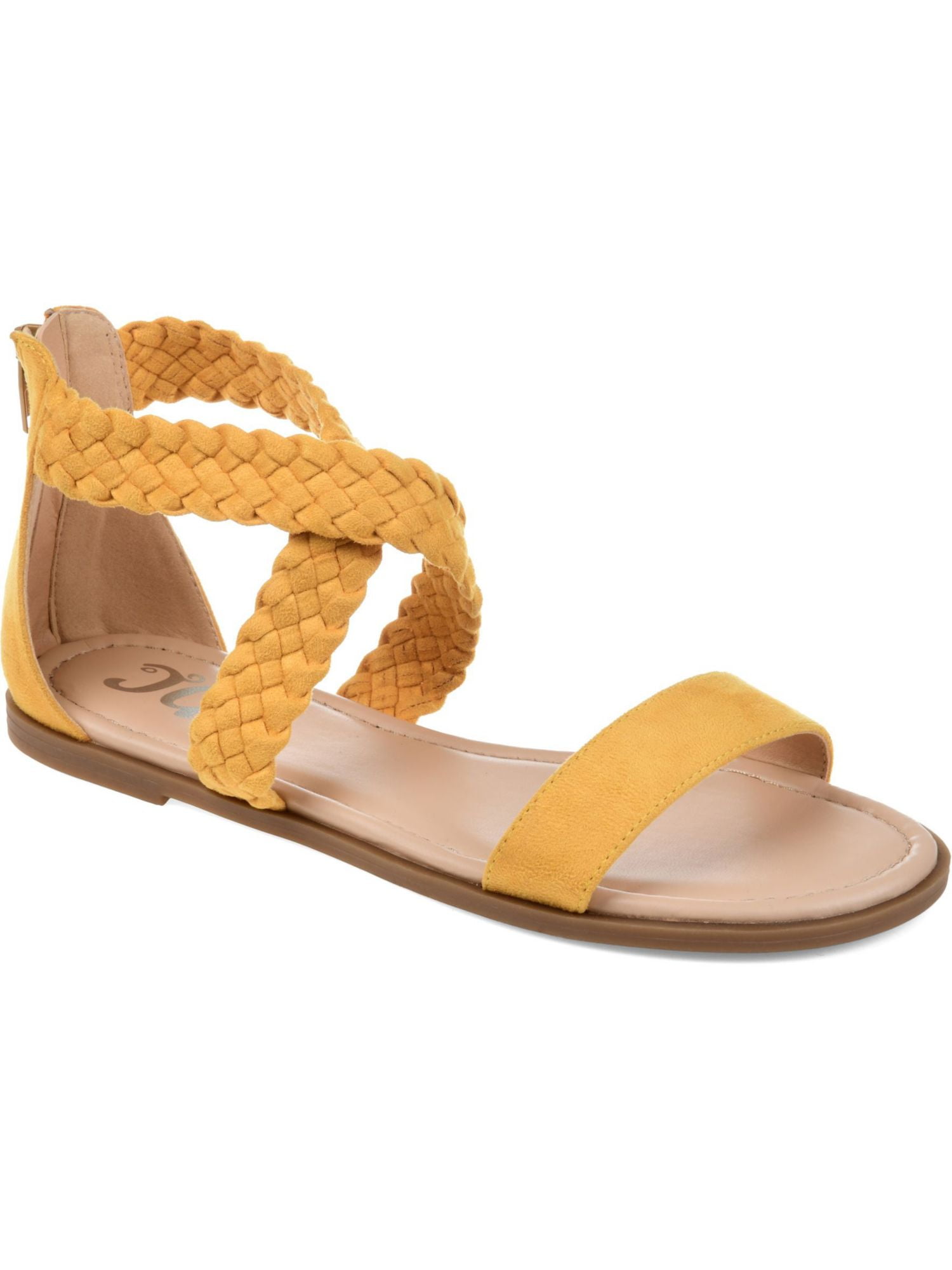 JOURNEE COLLECTION Womens Yellow Crisscross Straps Gladiator Design ...