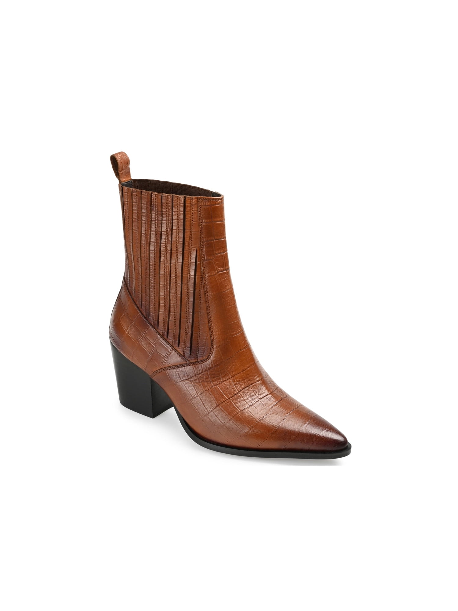 JOURNEE SIGNATURE Womens Brown Crock Padded Heel Pull-Tab Burnished ...
