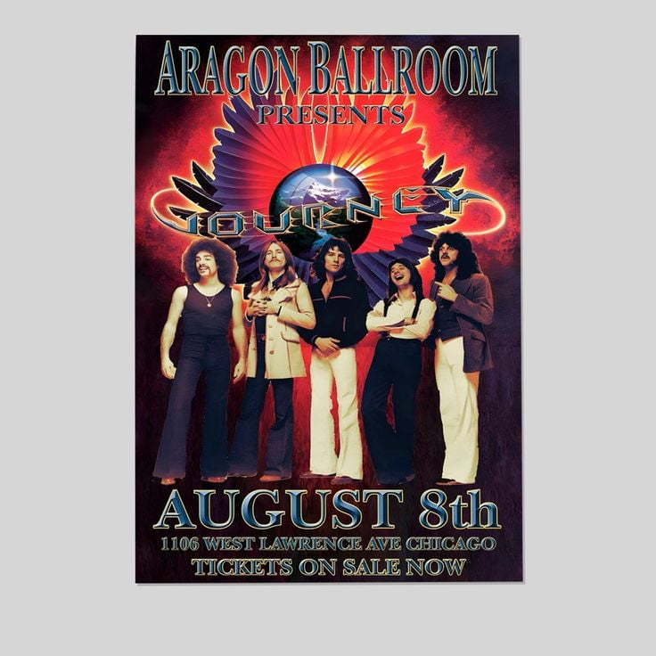 JOURNEY REPLICA ARAGON BALLROOM 1978 CONCERT POSTER Retro Style - Size ...