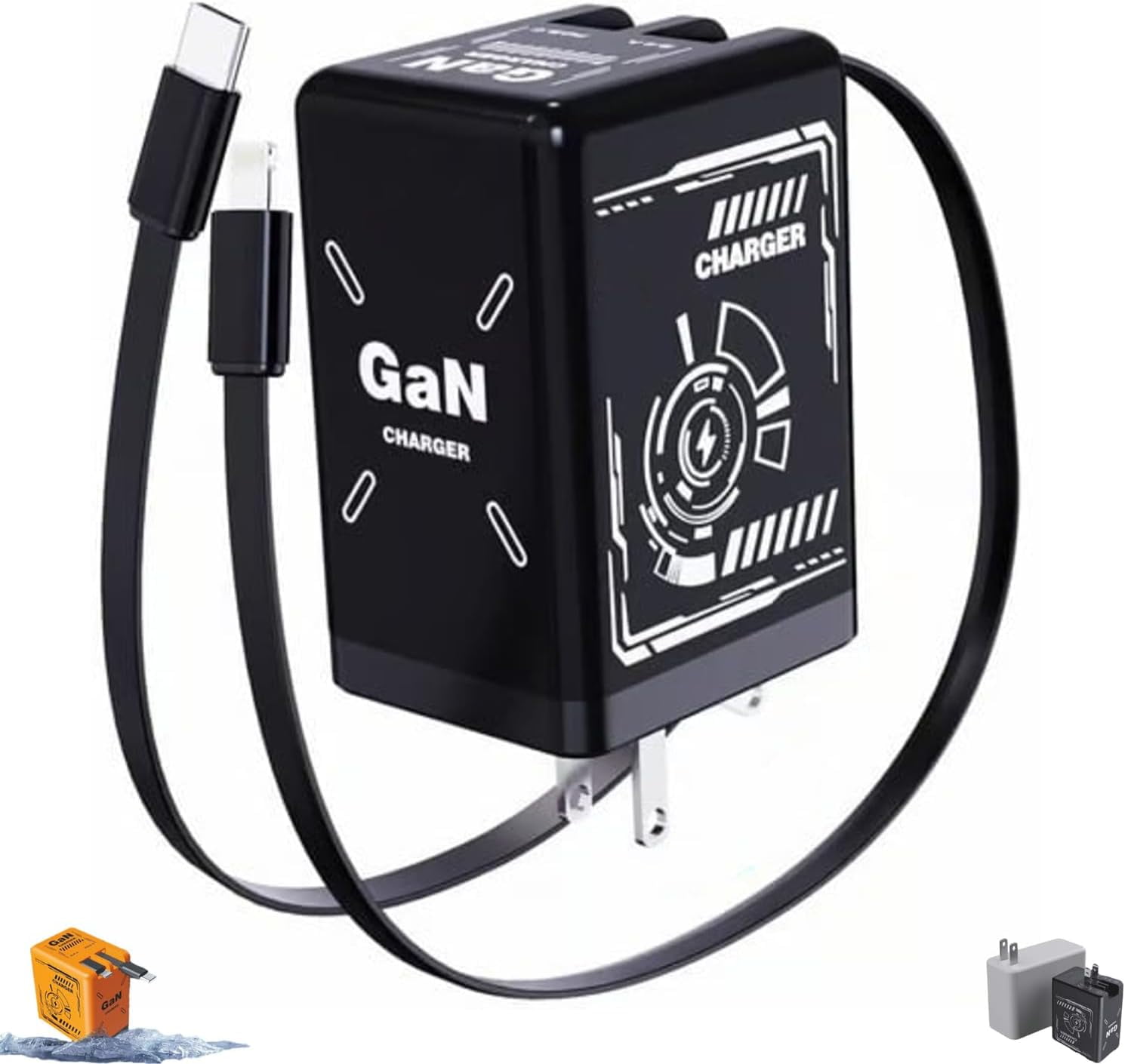 JOVIKE 2-in-1 Gan 120w Fast Charger, Retractable Scalable Max Super ...