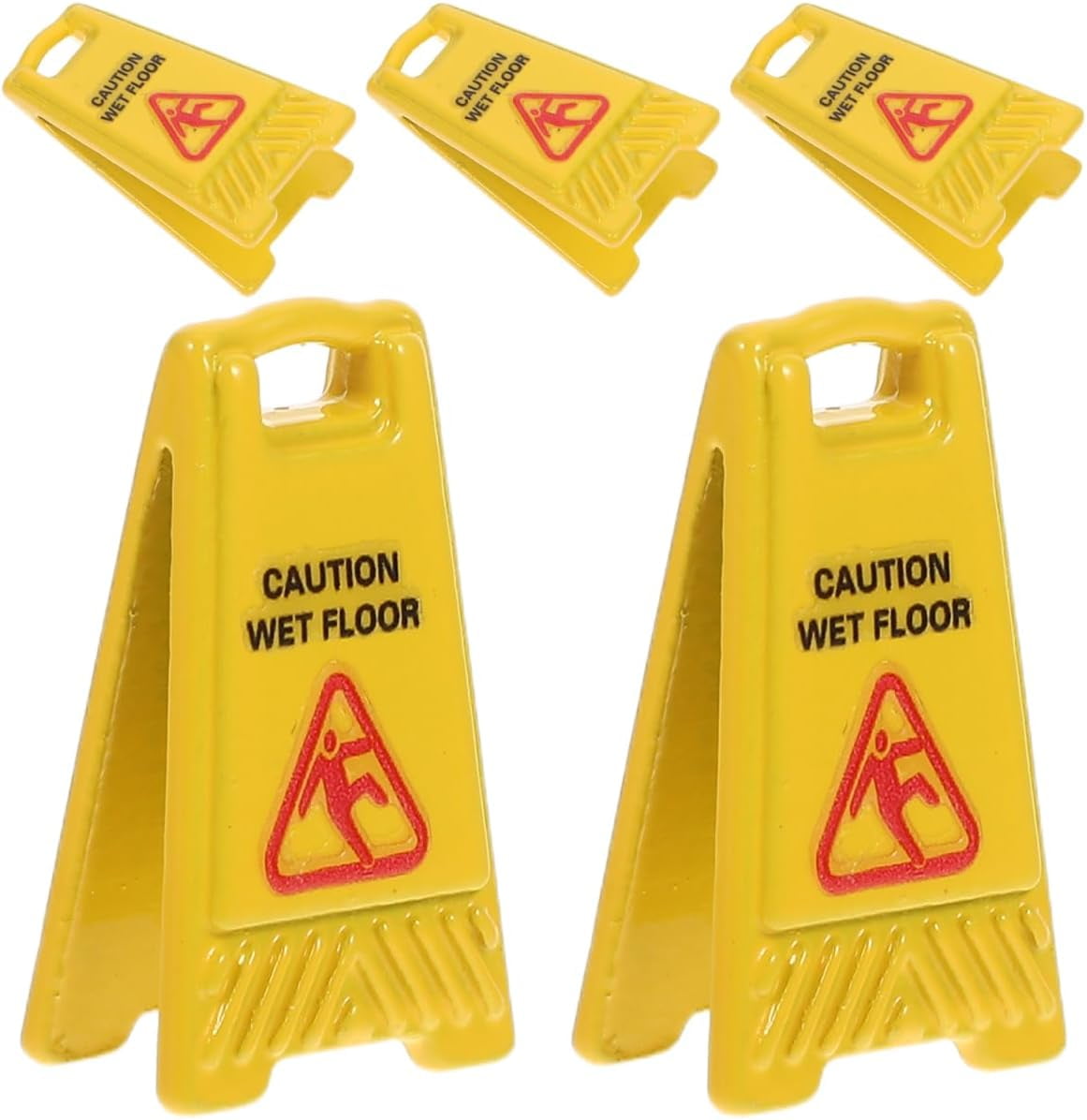 JOVIKE 5Pcs Miniature Dollhouse Wet Floor Warning Signs Realistic ...
