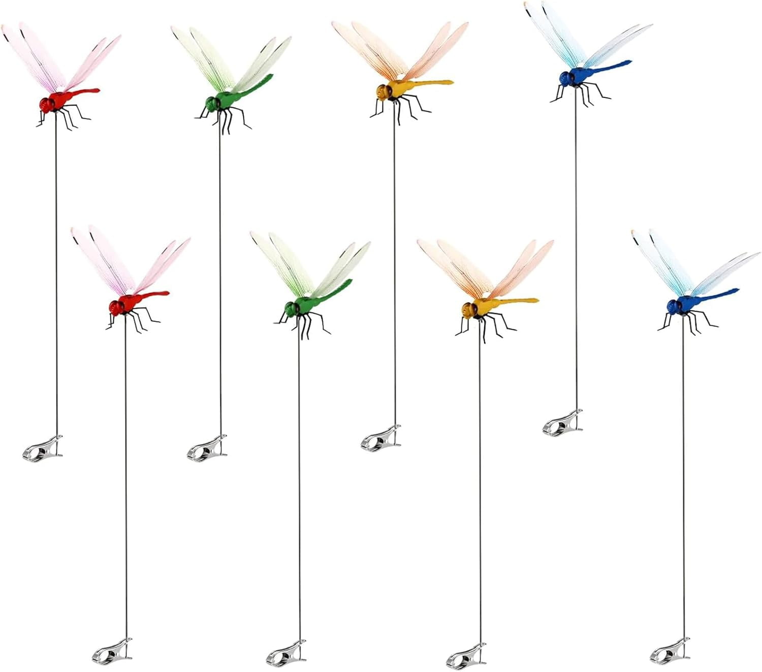 JOVIKE Fake Dragonfly Clip, 3D Decorative Dragonfly Pole Clip, Garden ...