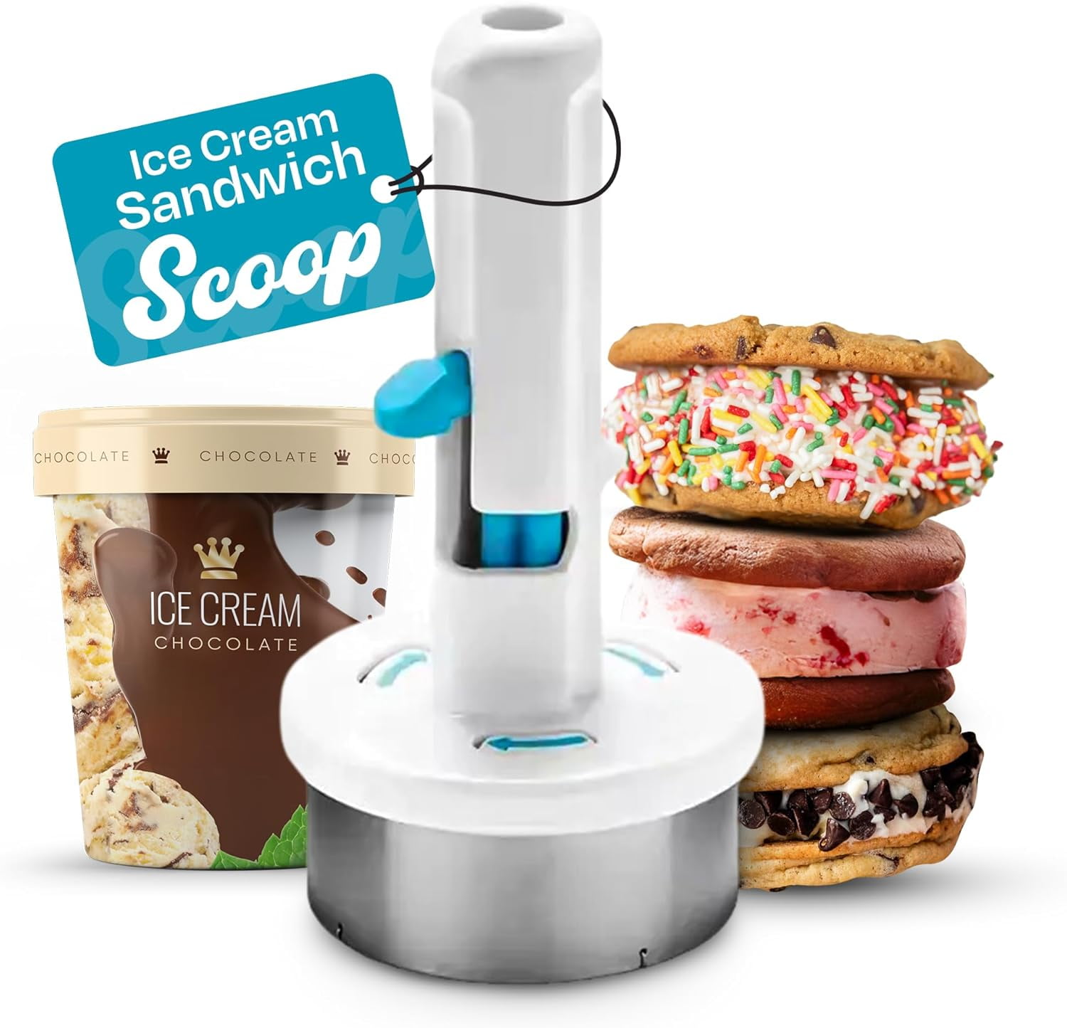 JOVIKE Ice Cream Sandwich Scoop, Easy Release Sandwich Cookie Scoops ...