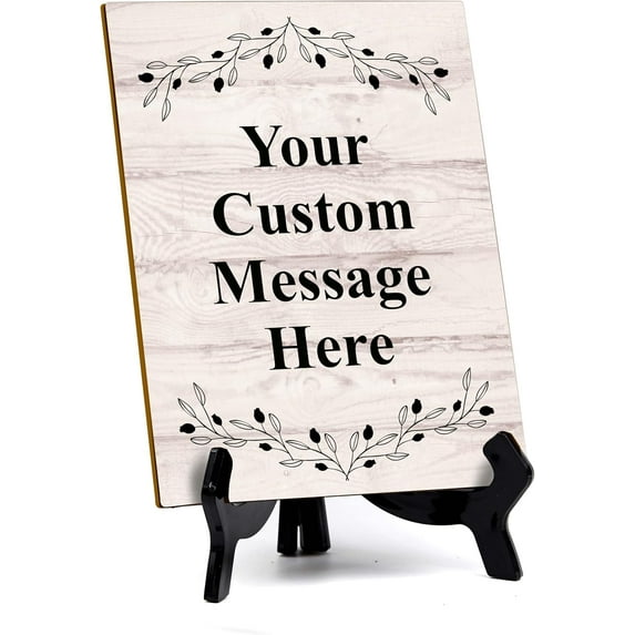 JOVIKE Signs ByLITA Custom Personalized Rectangle Table Sign (6" x 8 ...
