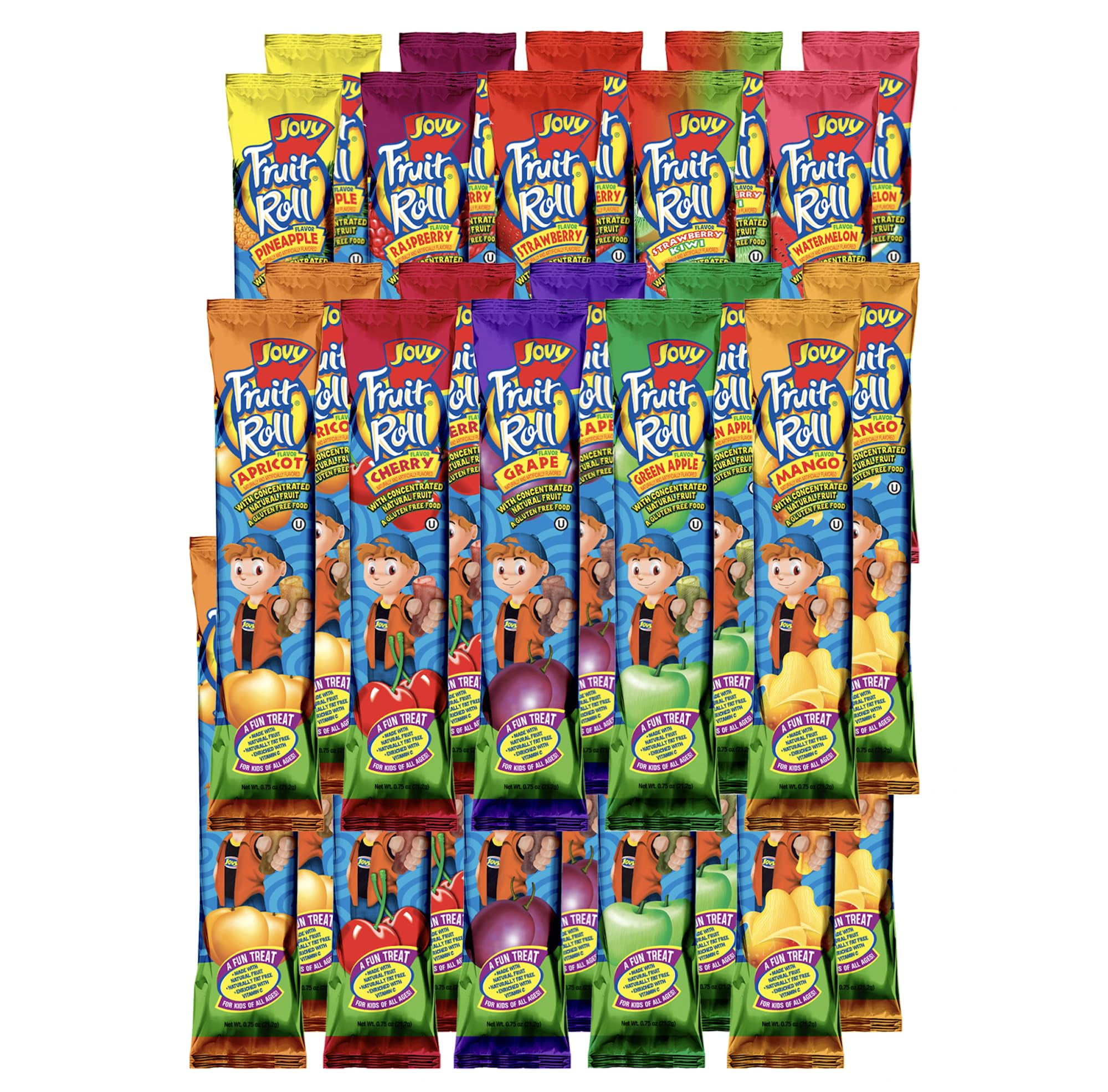 JOVY FRUIT ROLL Variety OIF8 Pack 10 Flavors - Healthy Snack Made with Natural Fruit, Fat Free ...