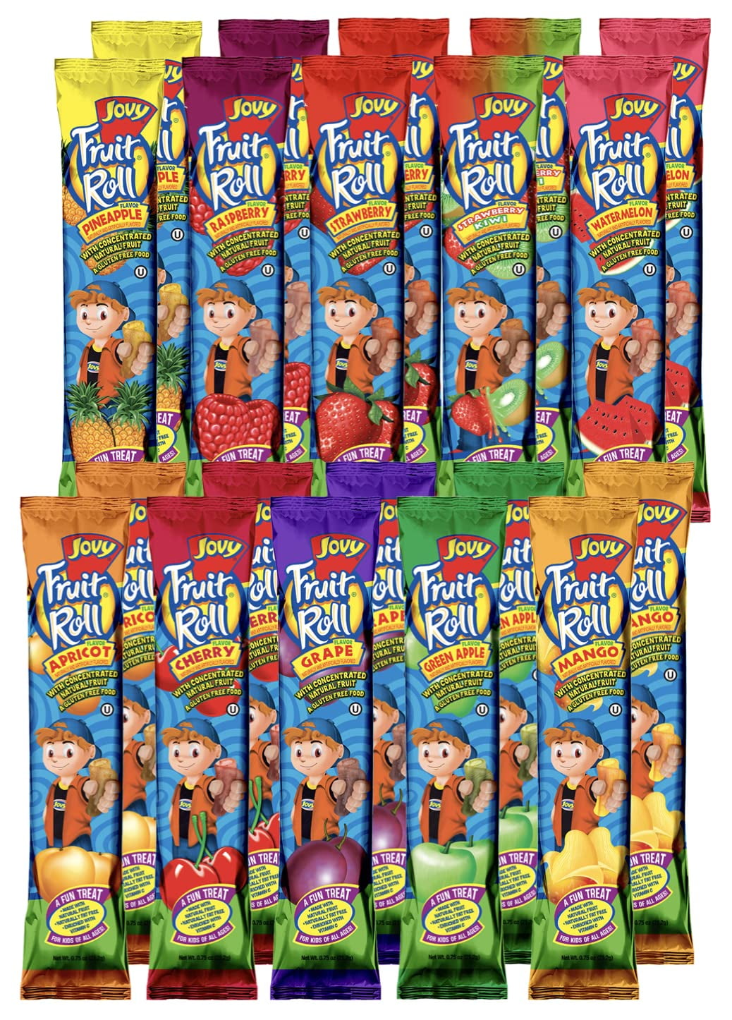 JOVY FRUIT ROLL Variety Pack HYZ01 10 Flavors - Healthy Snack Made with Natural Fruit, Fat Free ...