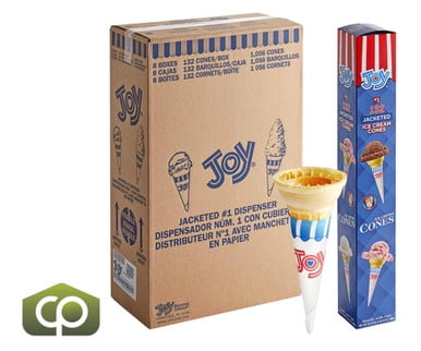 JOY #1 Pointed Bottom Jacketed Cake Ice Cream Cone Dispenser Pack ...