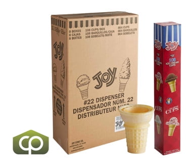 JOY #22D Flat Bottom Cake Cone Dispenser Pack, 864/Case - Light & Sweet ...