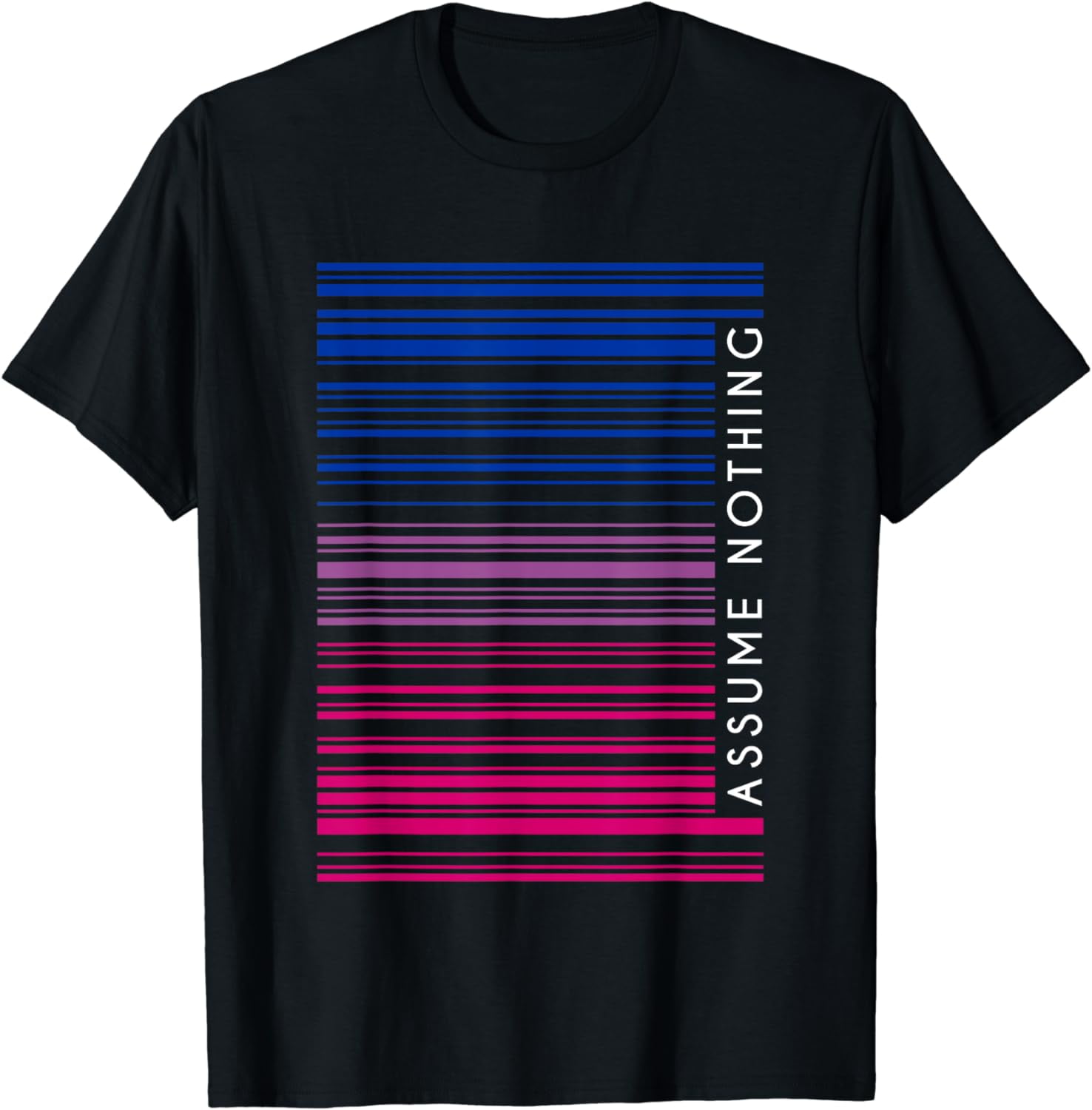 JOY Assume Nothing Bi Flag Bisexual Barcode LGBT Social Justice T-Shirt ...