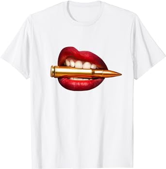 JOY Bite the Bullet Lips T-Shirt | Sexy Gun Pop Art Gift - Walmart.com