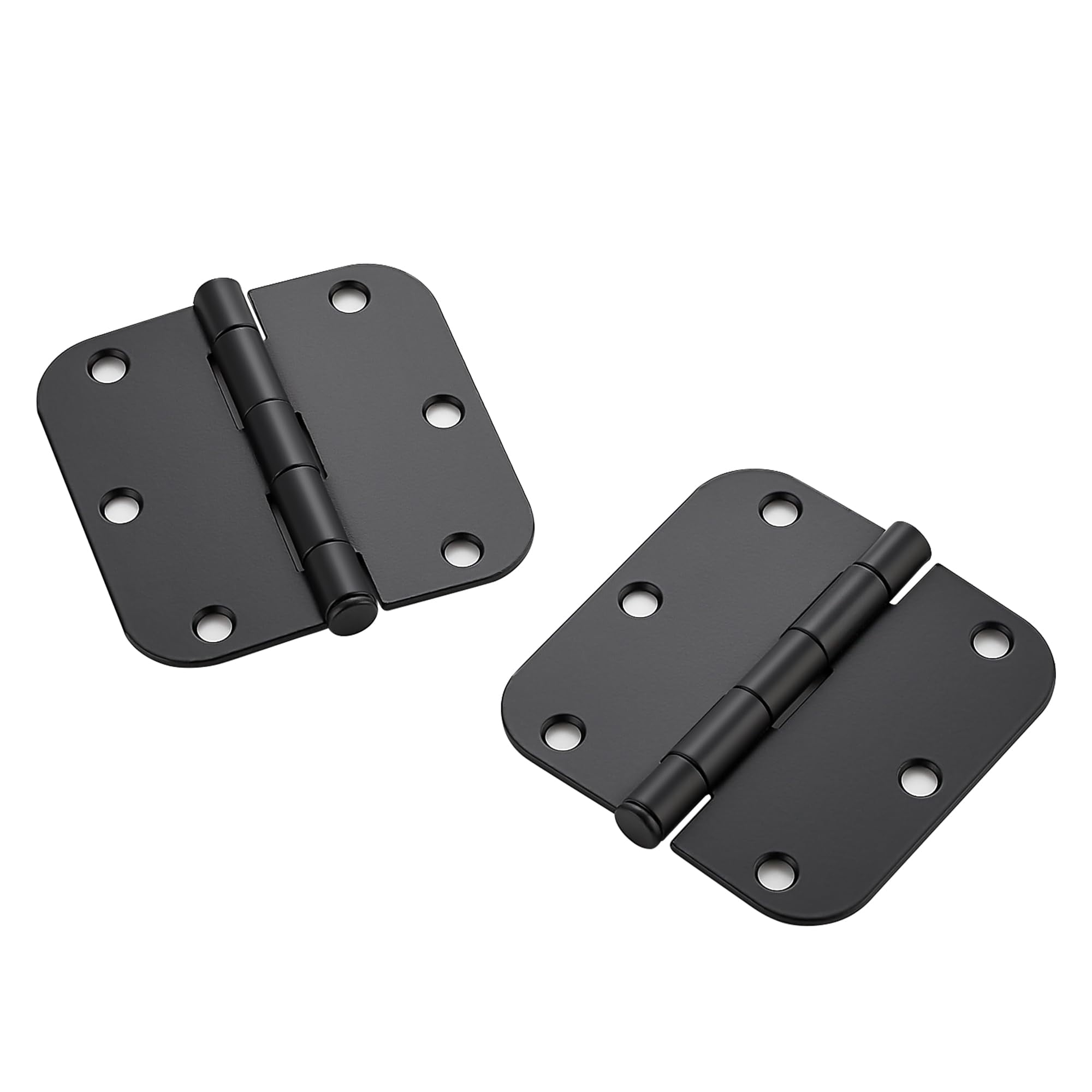 JOY DECOR 3 Pack Rounded Matte Black Door Hinges 3-1/2" x 3-1/2 ...