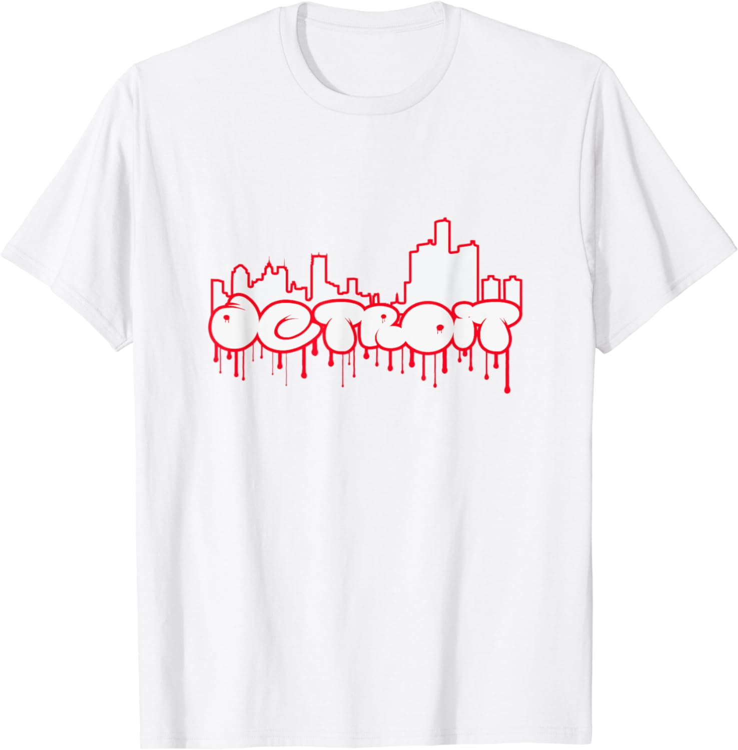 JOY Detroit Skyline T shirt Detroit - Graffiti paint drip Tee - Walmart.com