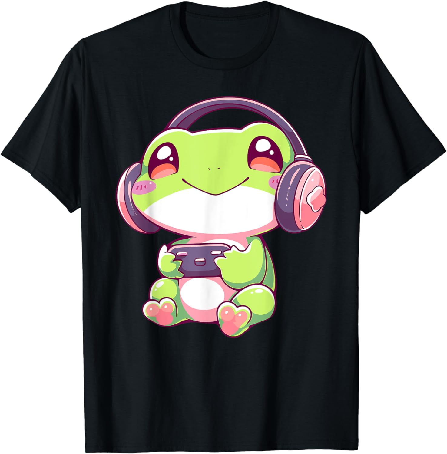 JOY Gamer Frog Kawaii Frog Anime Funny Gaming Video Gamer Frog T-Shirt ...