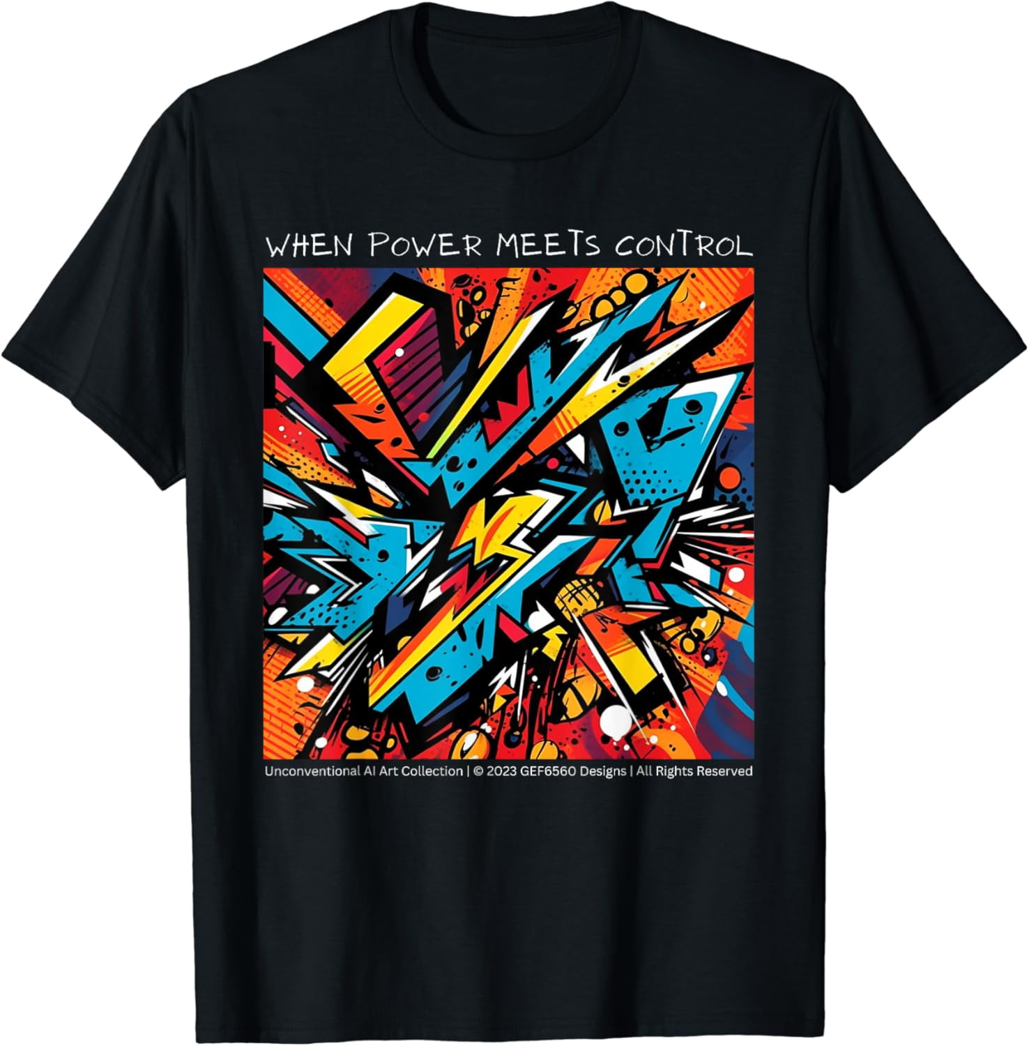 JOY Geometric Graffiti: AI Artistic Expression, Urban Graffiti T-Shirt ...