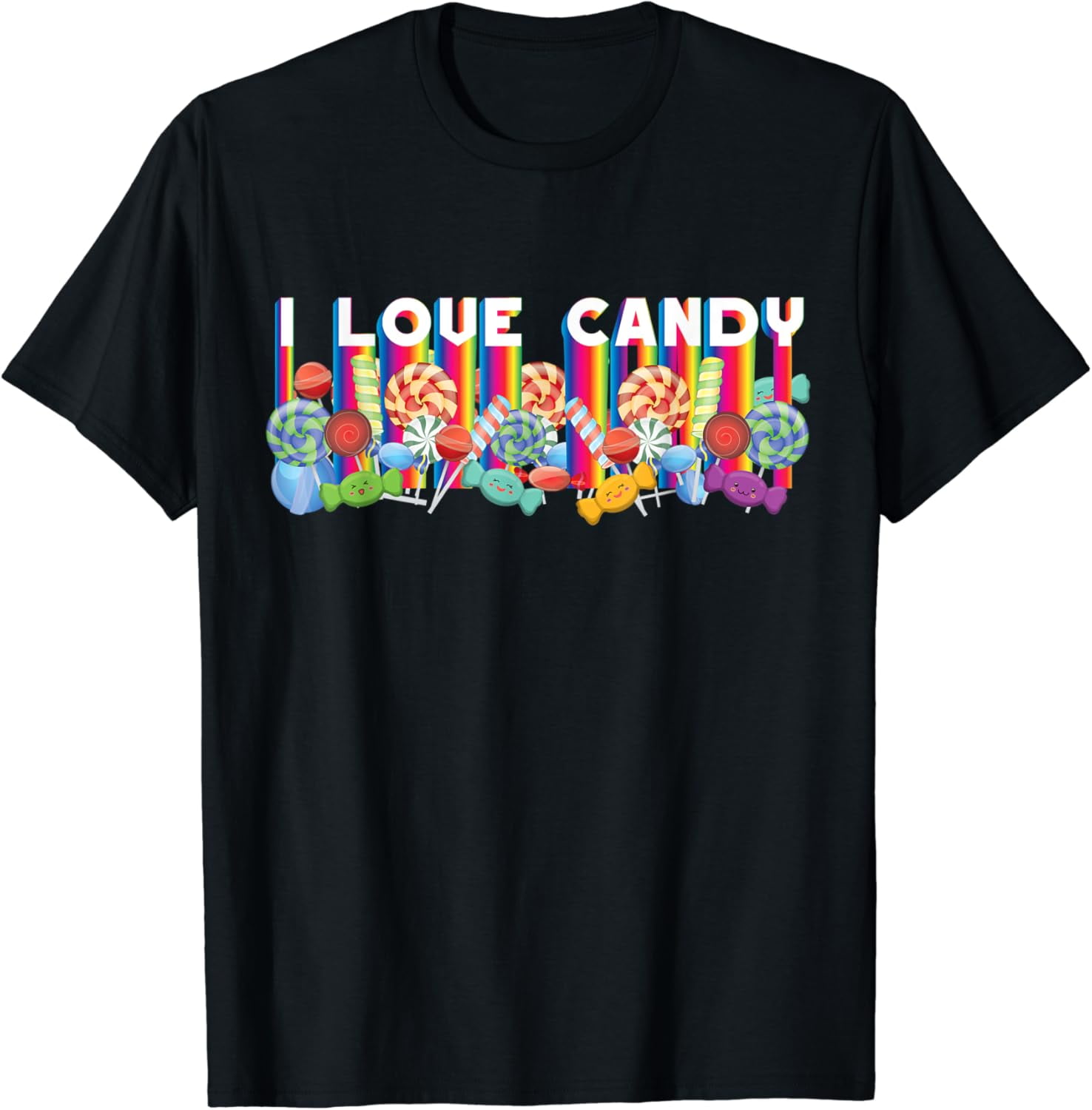 JOY I Love Candy Halloween Rainbow Colors Tshirt - Walmart.com