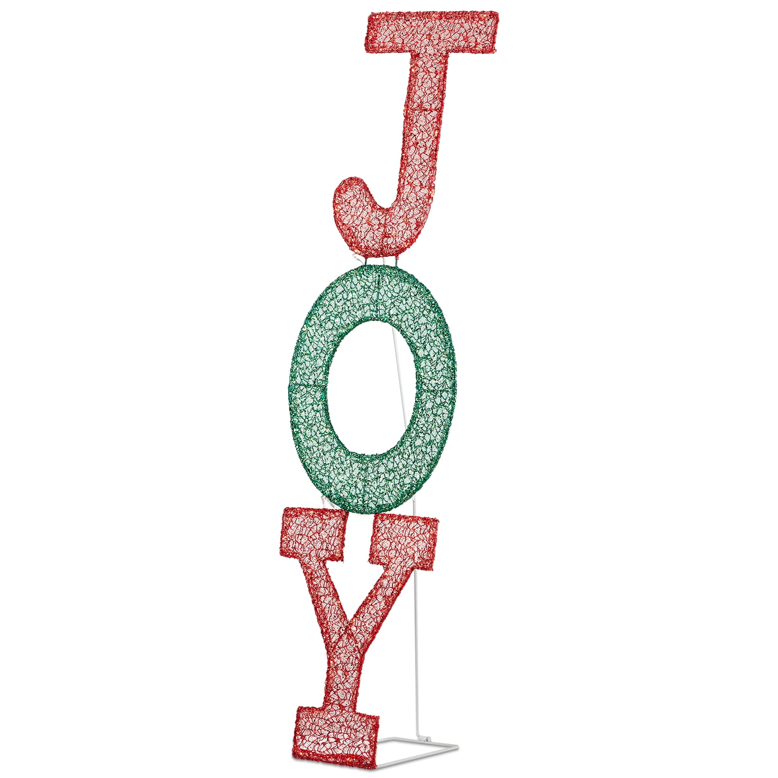 JOY Letter Sign Christmas Lighted Decoration Pre-lit 2D Letter Display ...