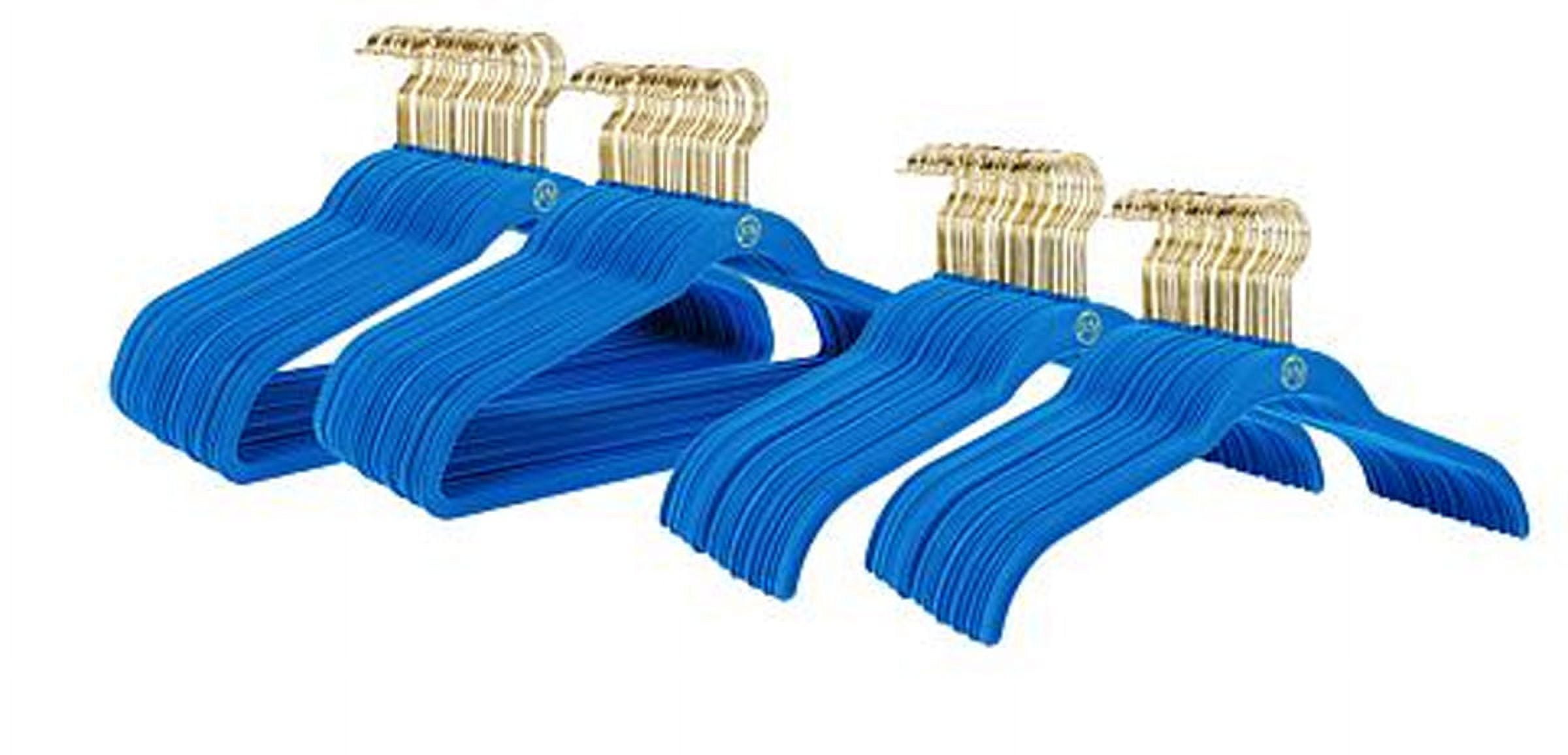 JOY Mangano Huggable Hangers (Blue) 100-piece Anti-Microbial Clean Boss Set - Walmart.com