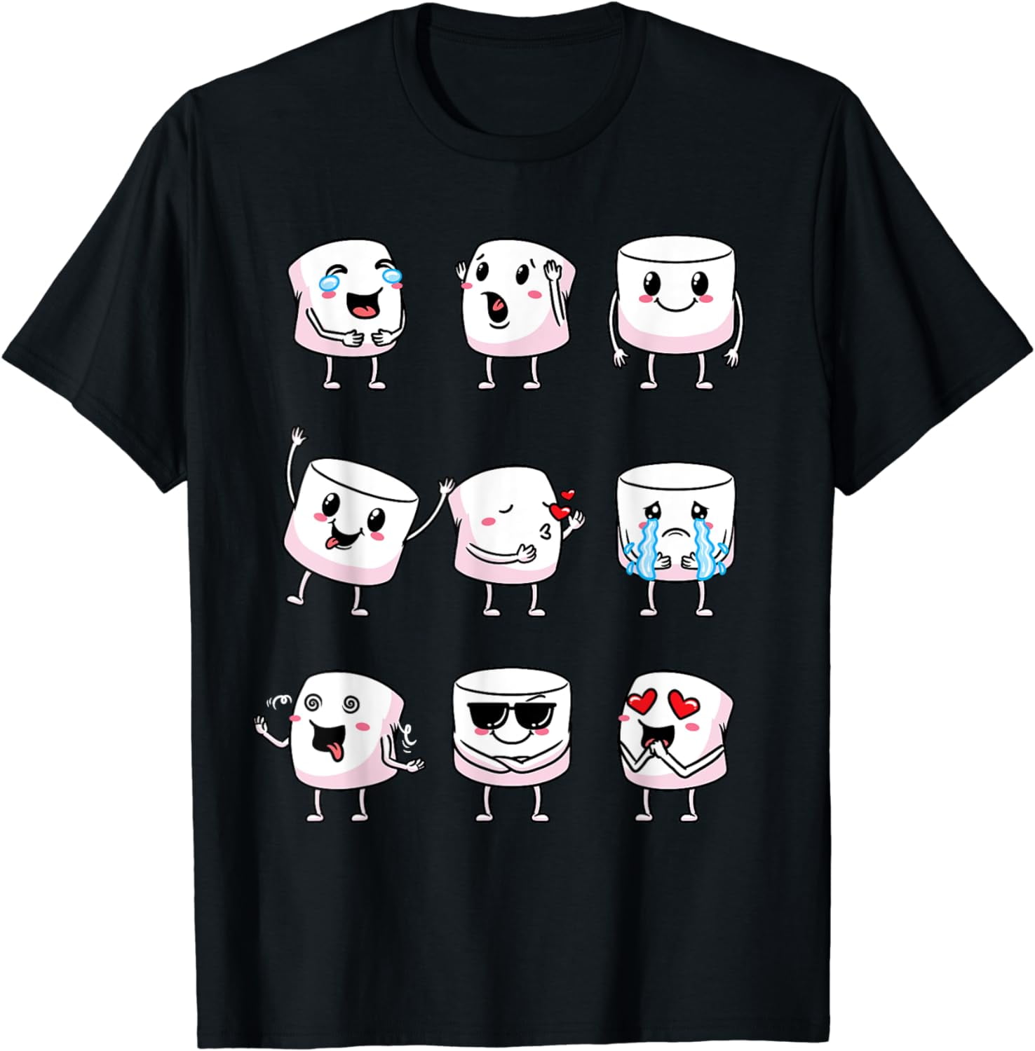 JOY Marshmallow Emoticons Camper Camping Men Women T-Shirt - Walmart.com