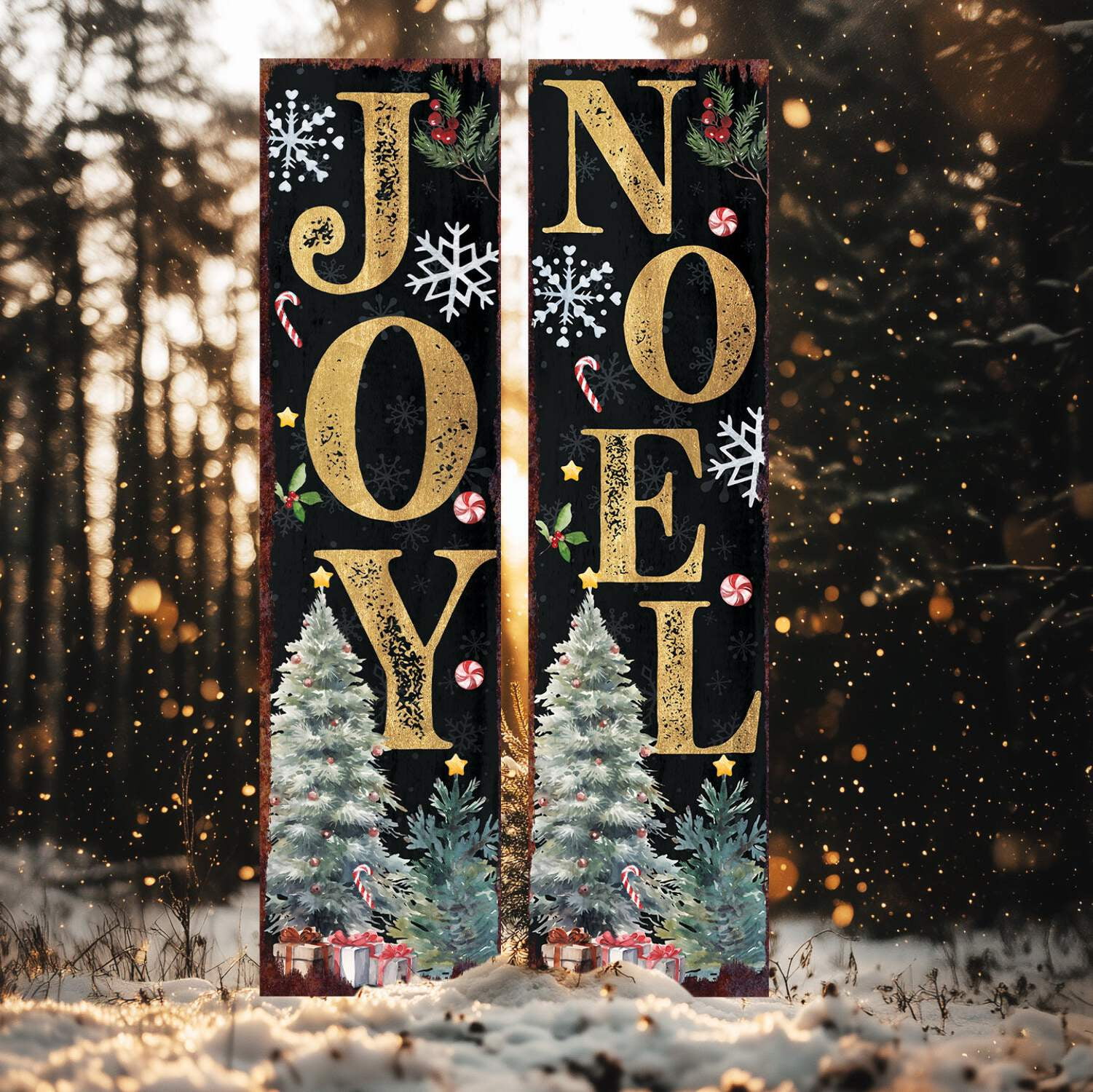 JOY/NOEL Christmas Porch Sign | Front Porch Welcome Sign | Holiday ...