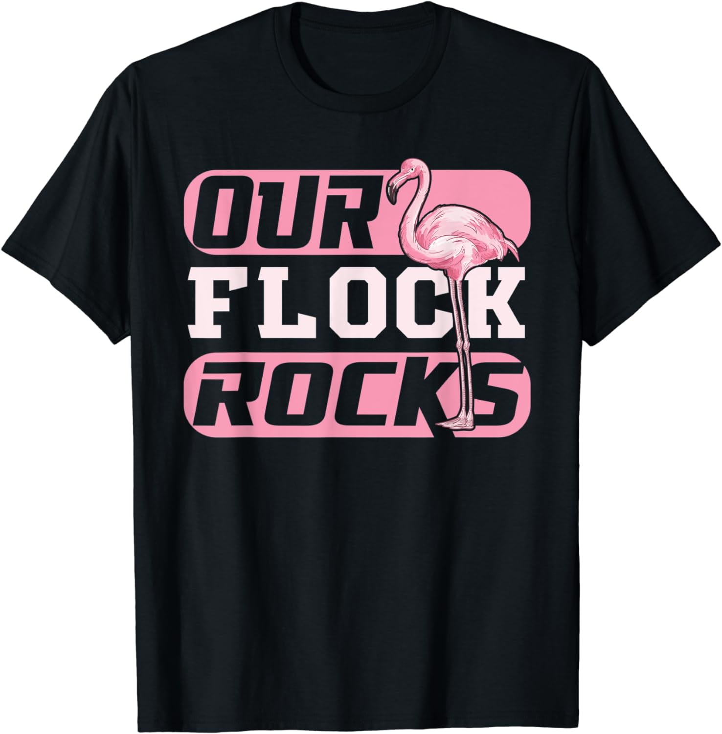 JOY Our Flock Rocks Flamingos Lover Family Vacation Group T-Shirt ...