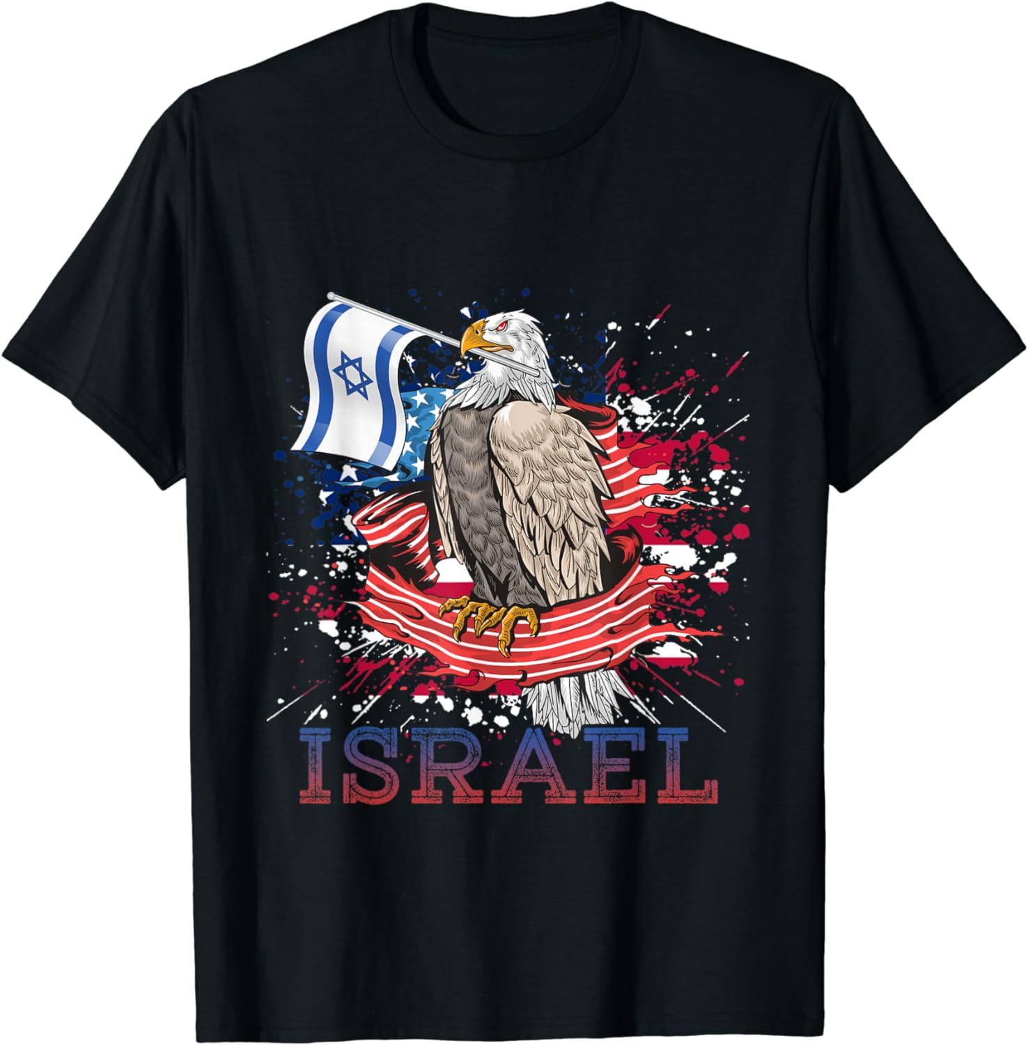 JOY Patriotic Eagle Star Of David Israeli Jew Gift Israel T-Shirt - Walmart.com