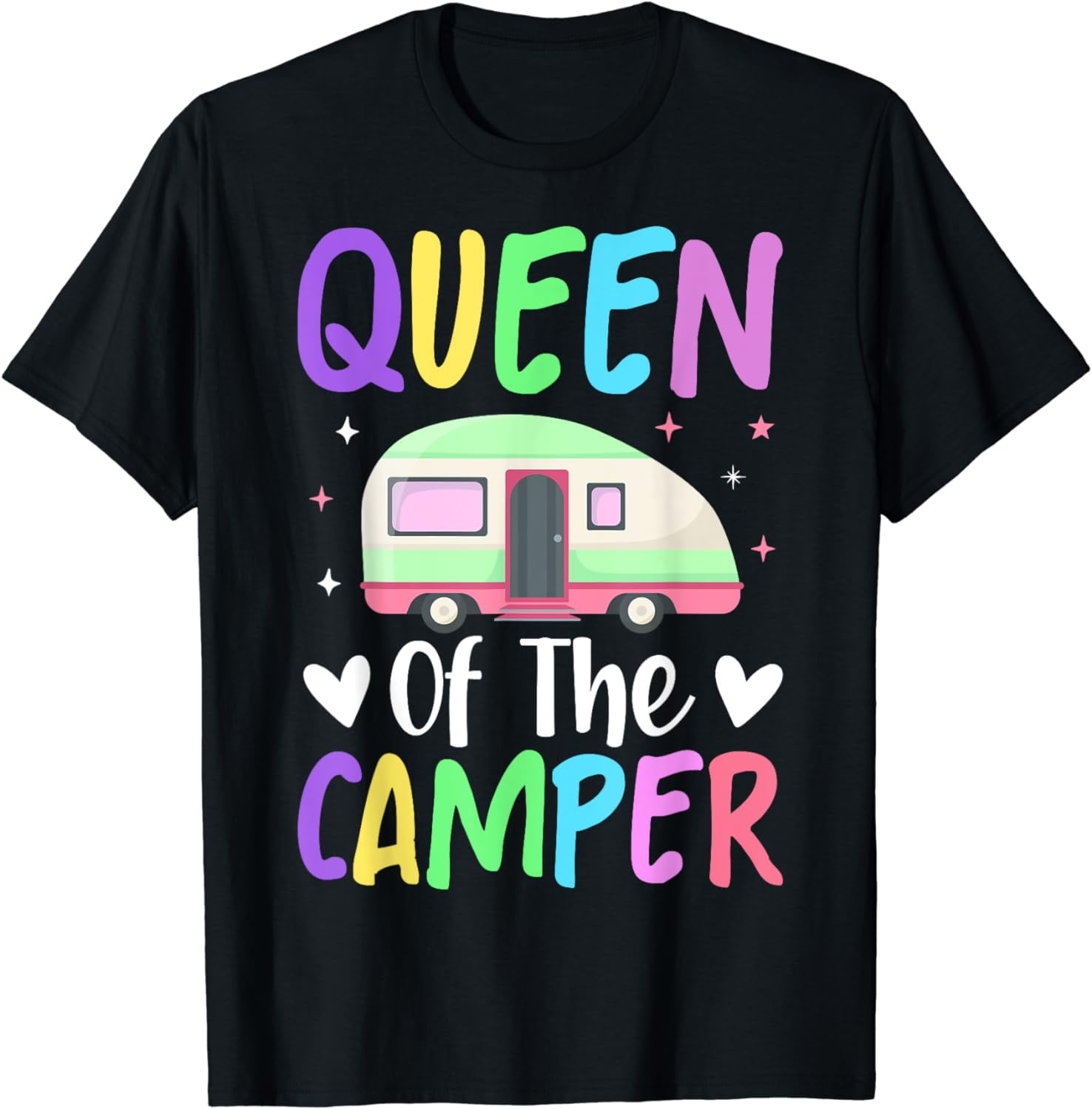 JOY Queen Of The Camper Female Camper RV Camping T-Shirt - Walmart.com