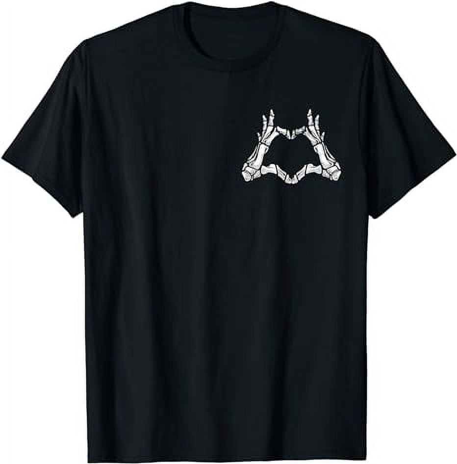 JOY Skeleton Hand Love Sign Bone Heart Shape T-Shirt - Walmart.com