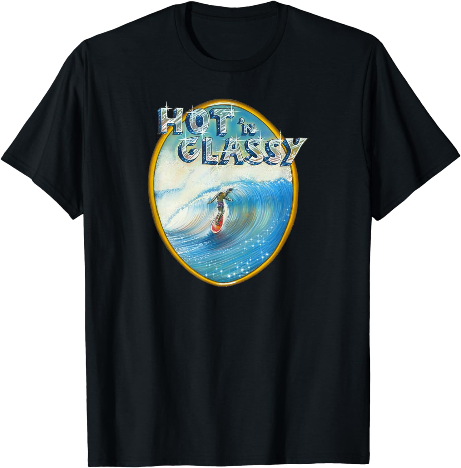 JOY Surf Shirts for Men, Hot n' Glassy Hawaii mens surf t shirts T ...