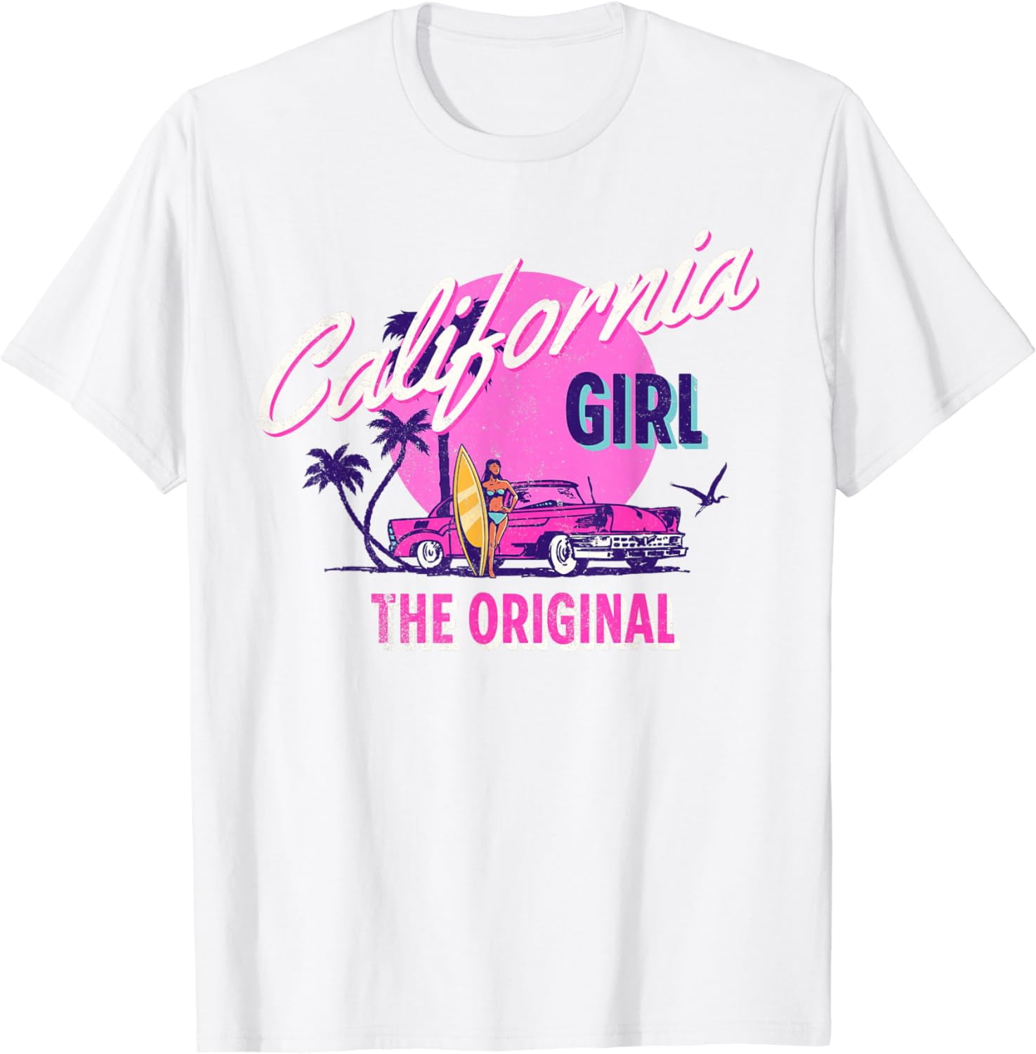 The Original California Girl | Cute Pink Girly California T-Shirt ...