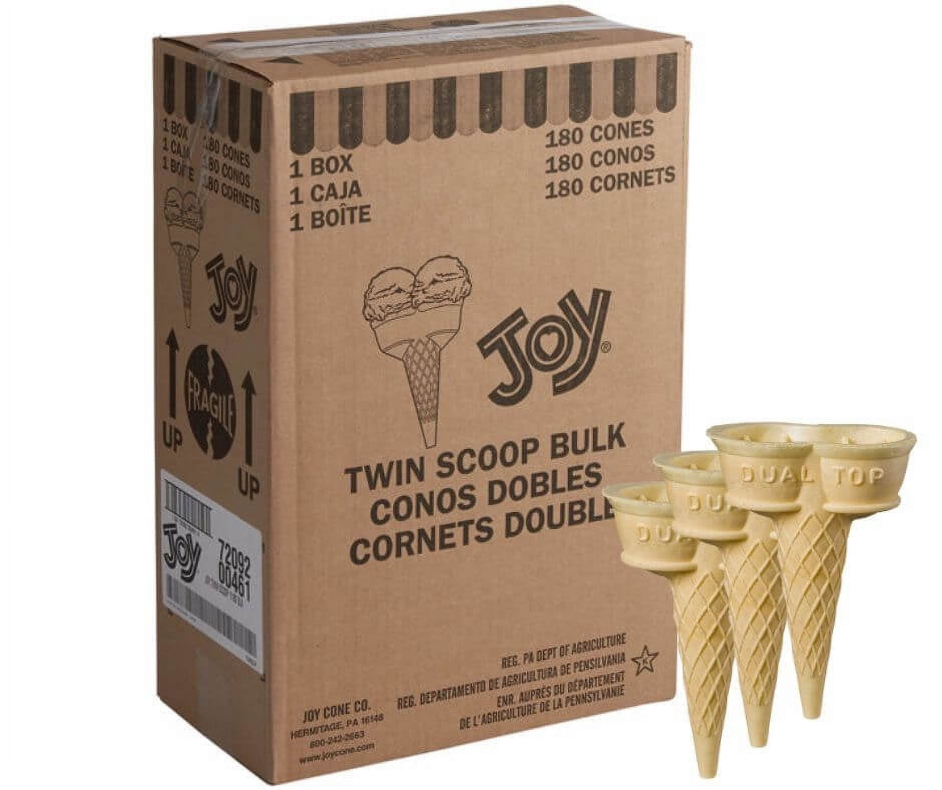 JOY Twin Scoop Ice Cream Cake Cones, 180/Case – Double the Delight with ...