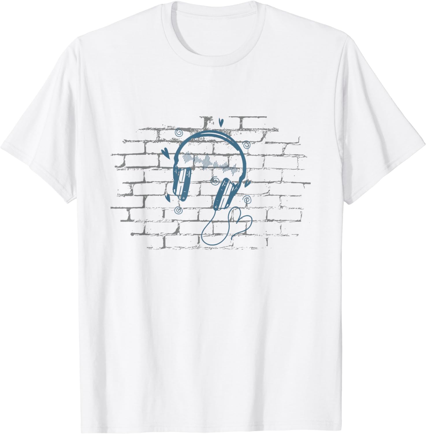 JOY Wall with Headphones Street Art Graffiti T-Shirt - Walmart.com