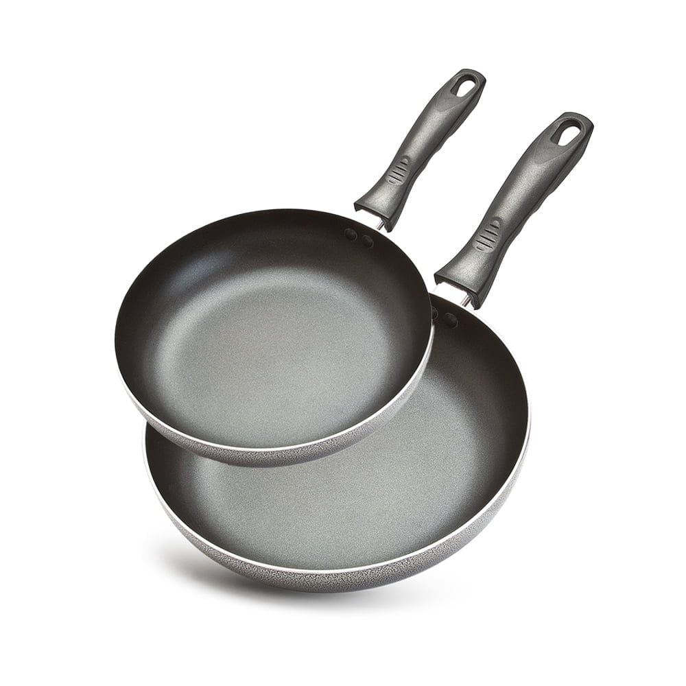 JOYCOOK 2-Piece Non-Stick Aluminum Fry Pan Set, 7 and 10.2 inch, Black ...