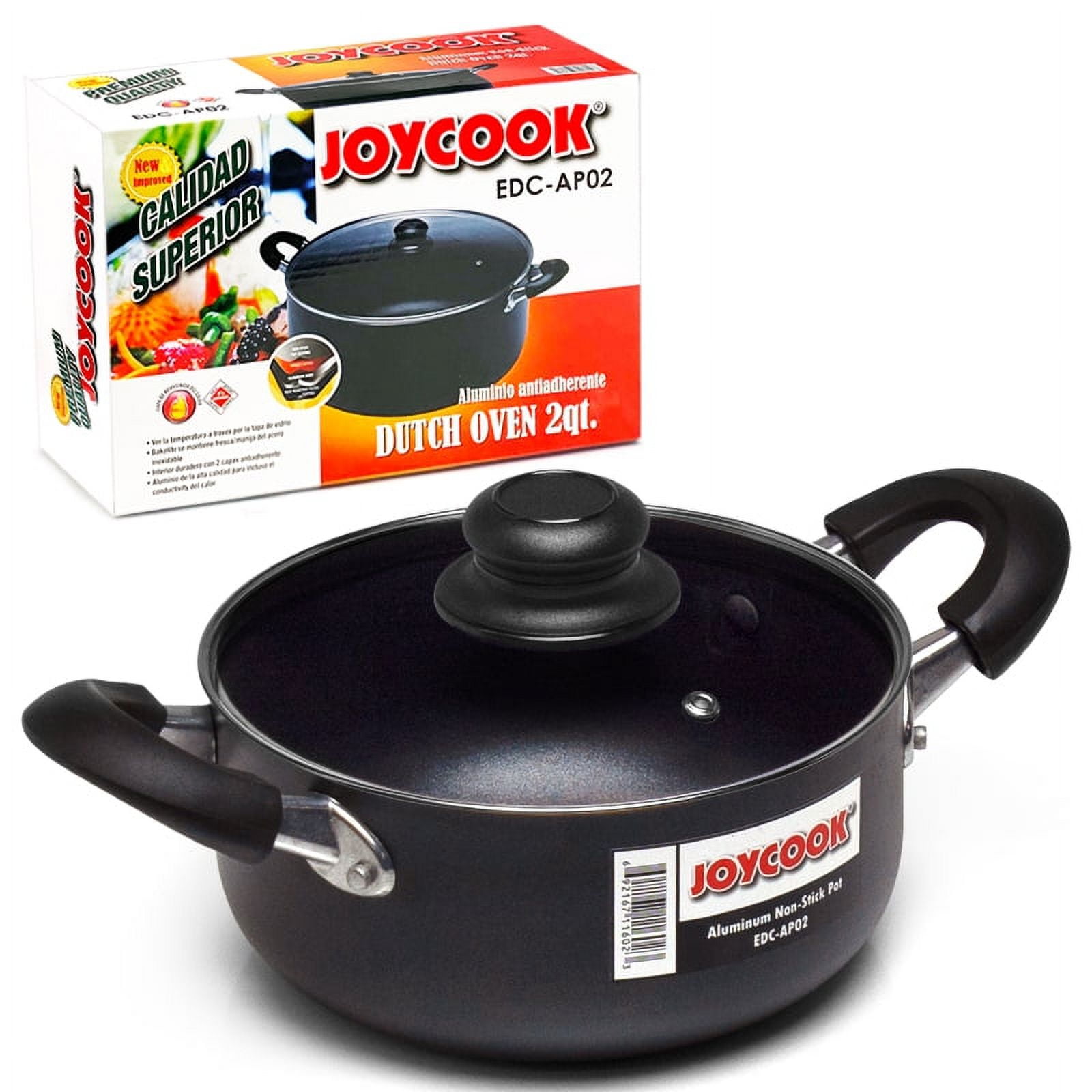 JOYCOOK Aluminum Non-Stick Dutch Oven 2QT Black - Walmart.com